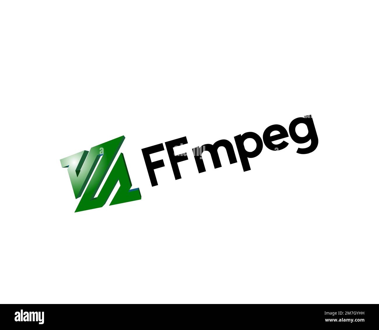 FFmpeg, rotated logo, white background Stock Photo - Alamy