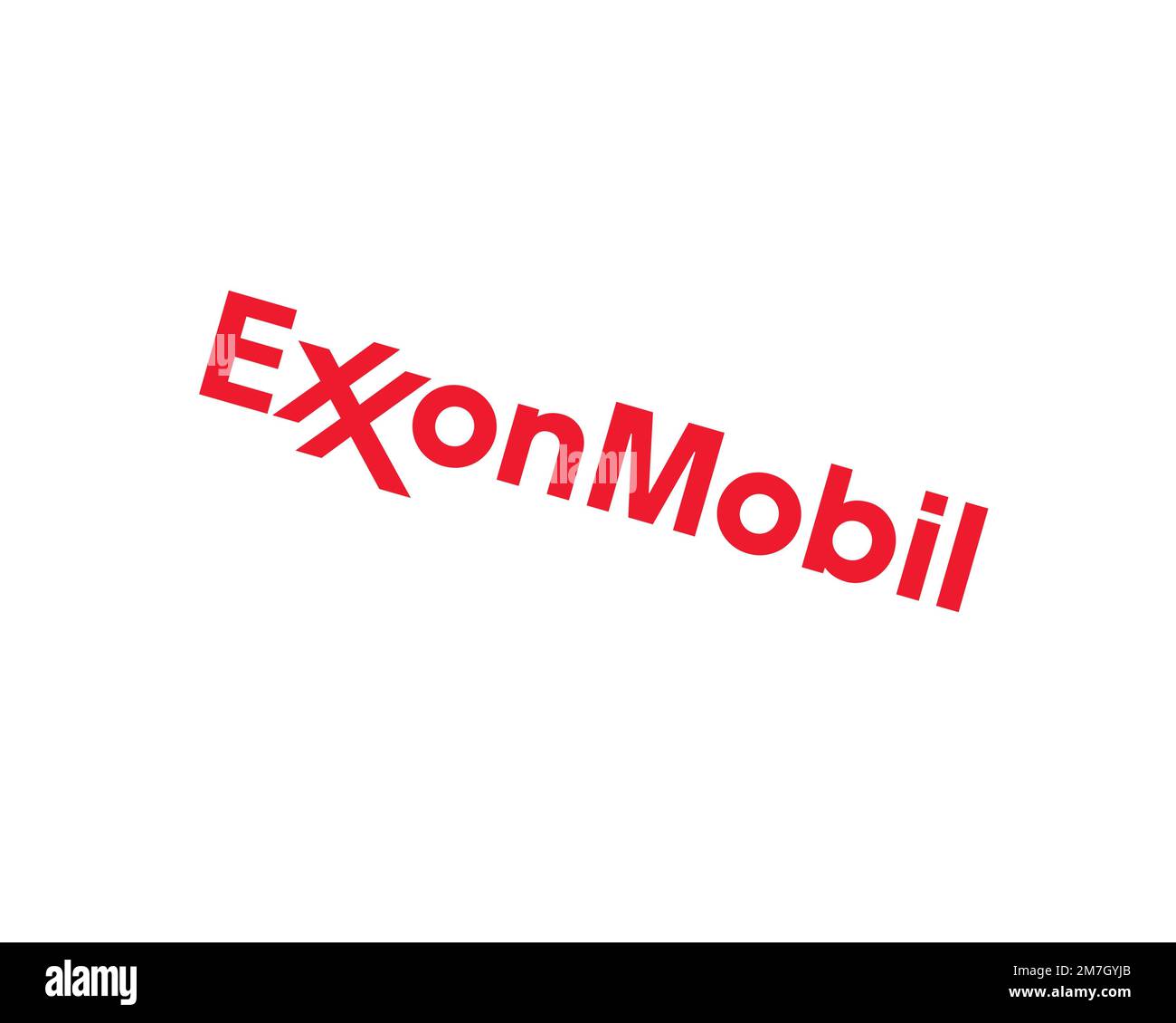 ExxonMobil, rotated logo, white background B Stock Photo - Alamy