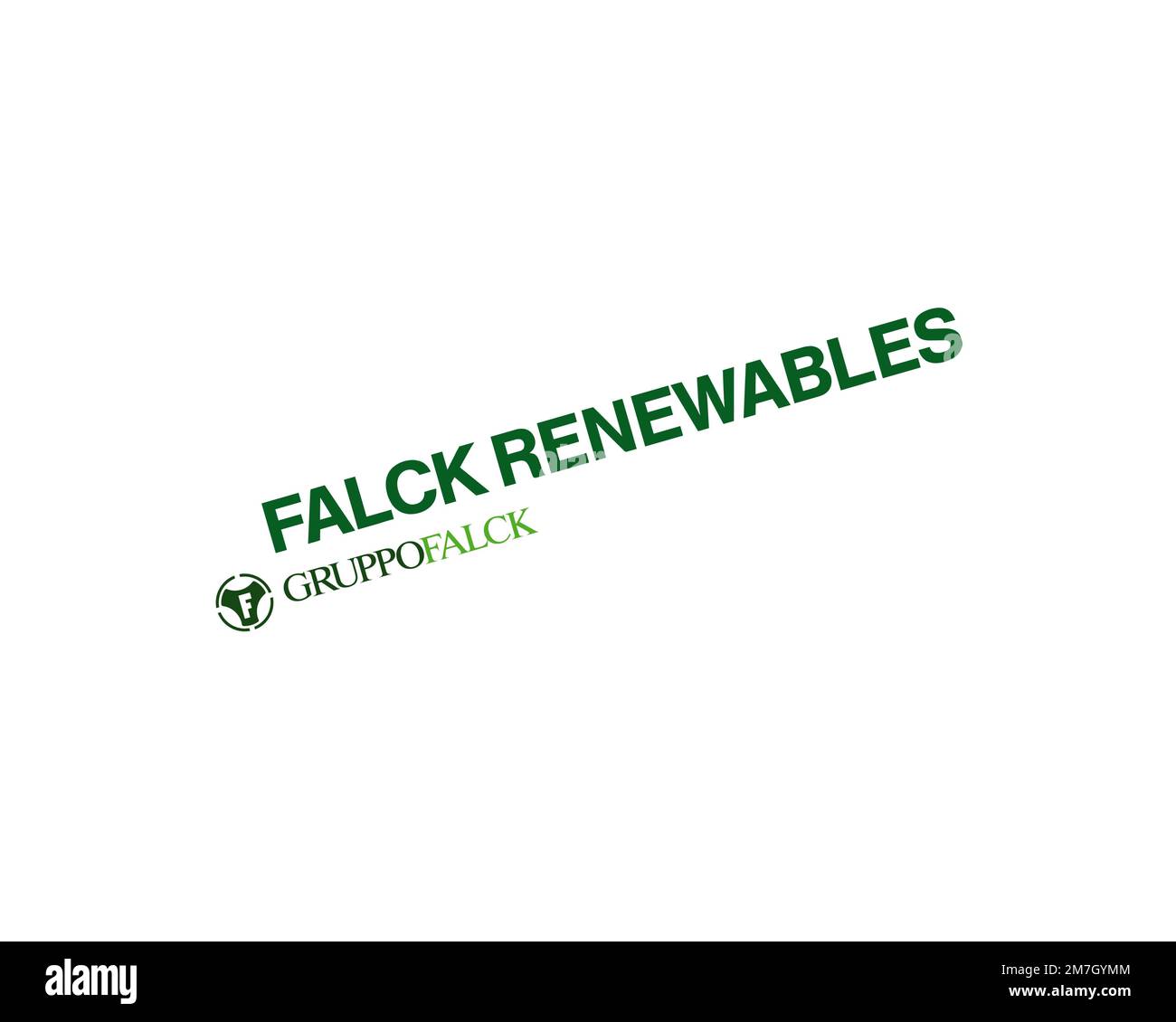 Falck Renewables, rotated logo, white background Stock Photo - Alamy