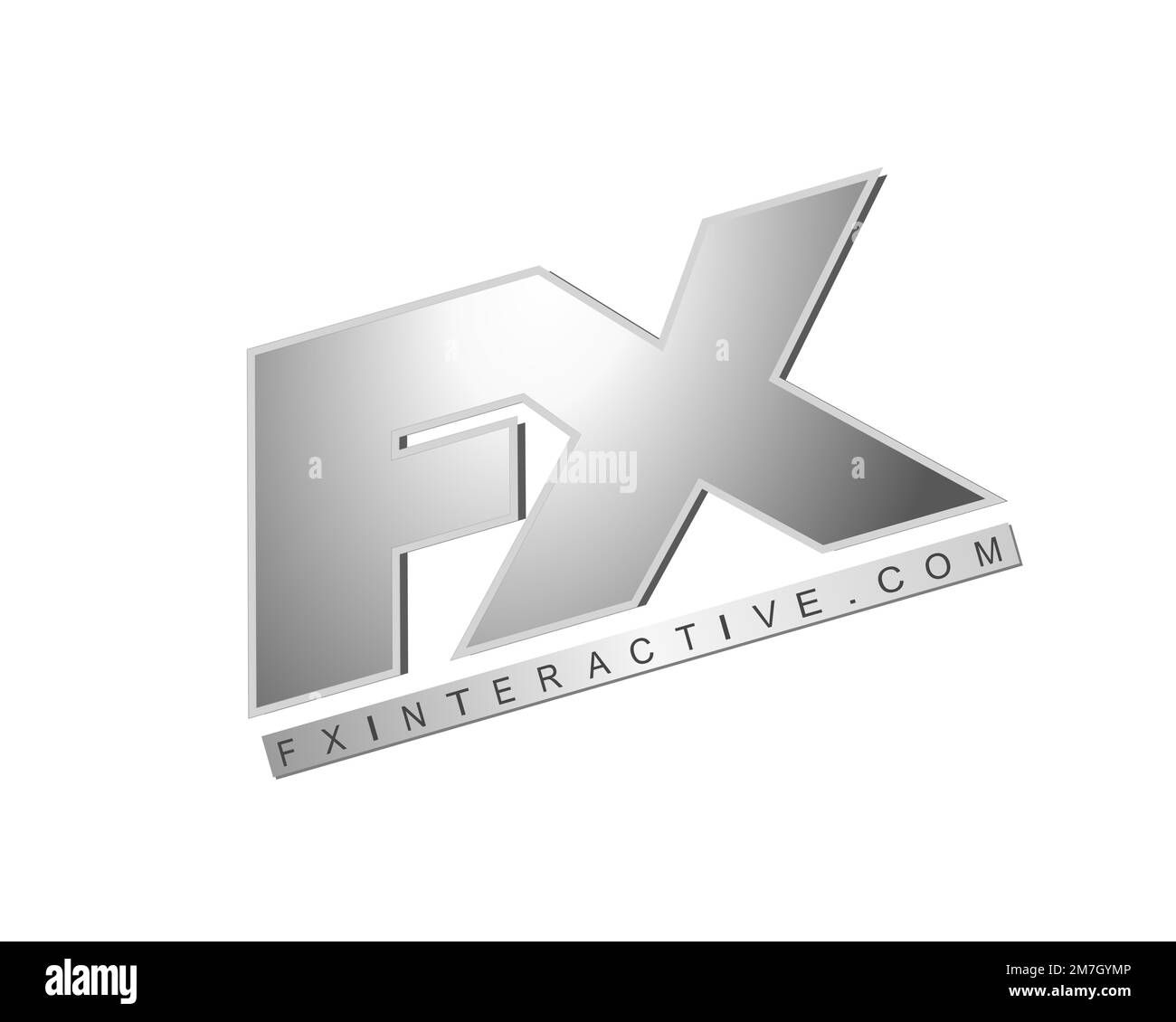 FX Interactive, rotated logo, white background Stock Photo - Alamy