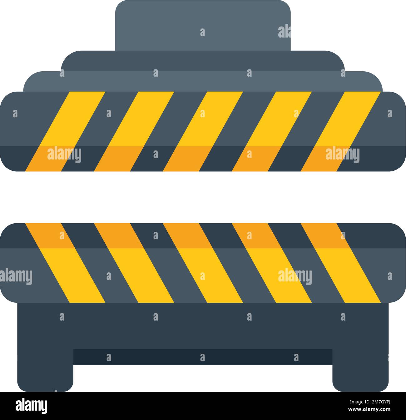 Machine icon flat vector. Press machine. Automatic action isolated ...