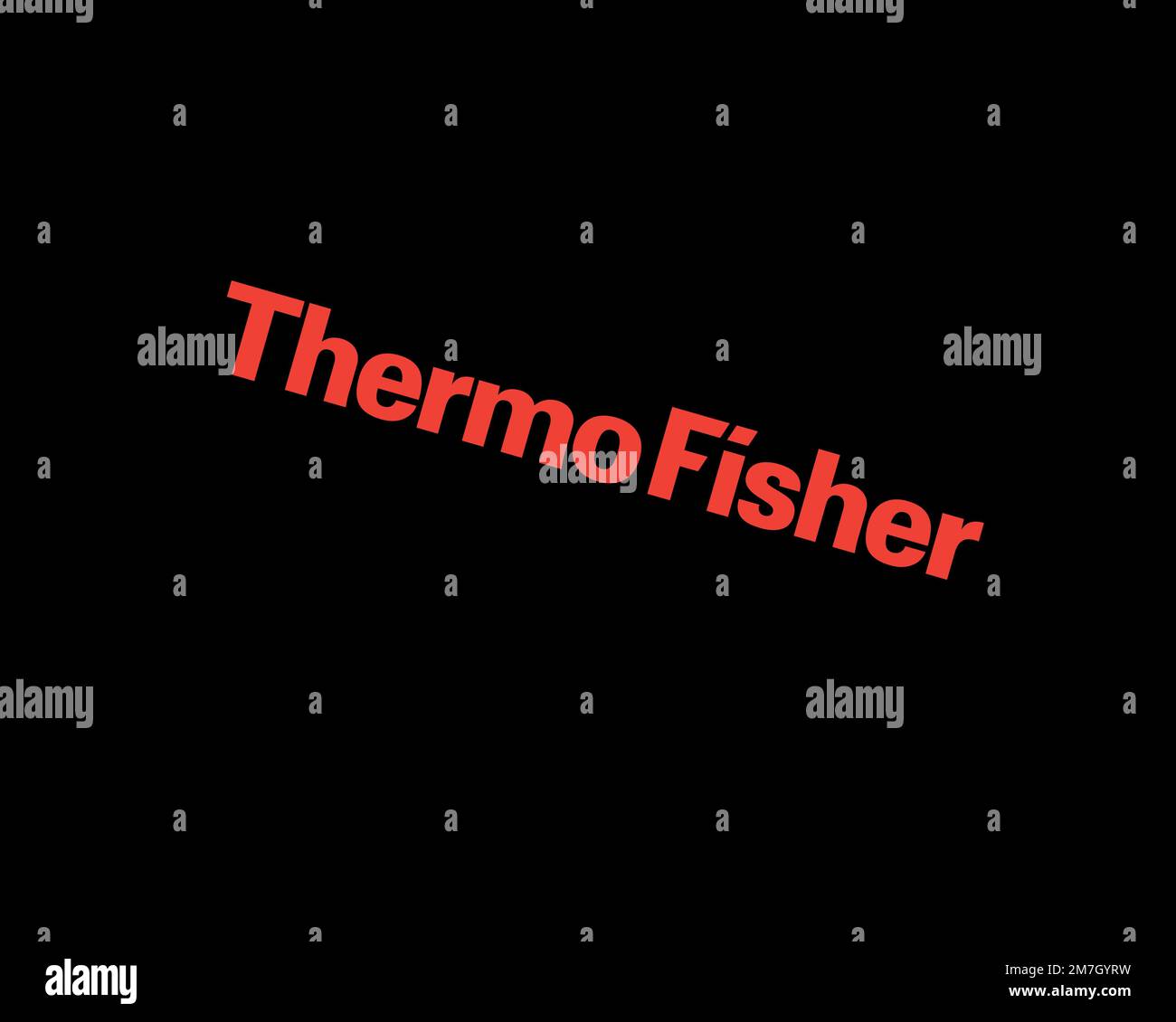Fermentas, rotated logo, black background B Stock Photo - Alamy
