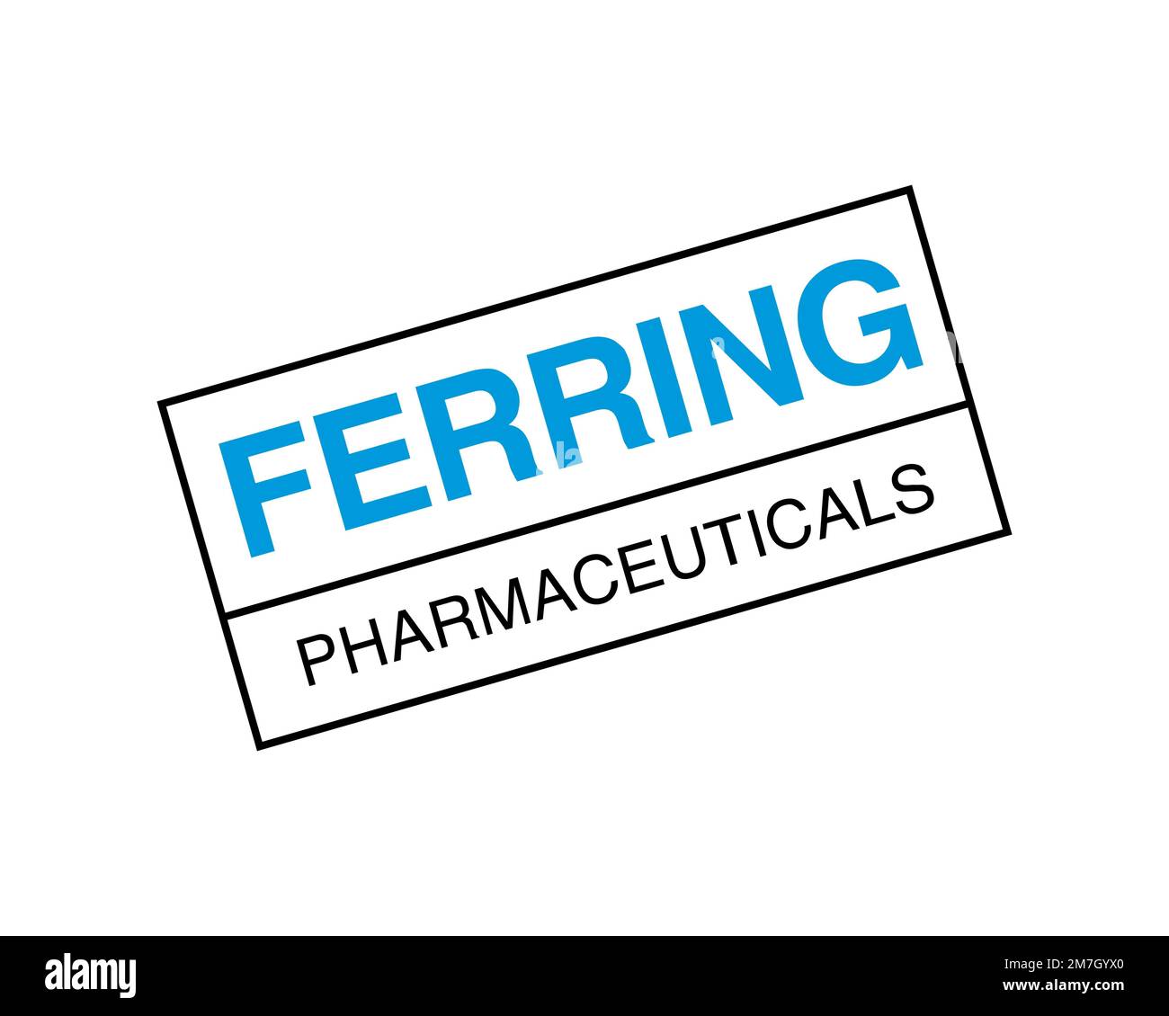 Ferring Pharmaceuticals, rotated logo, white background Stock Photo - Alamy