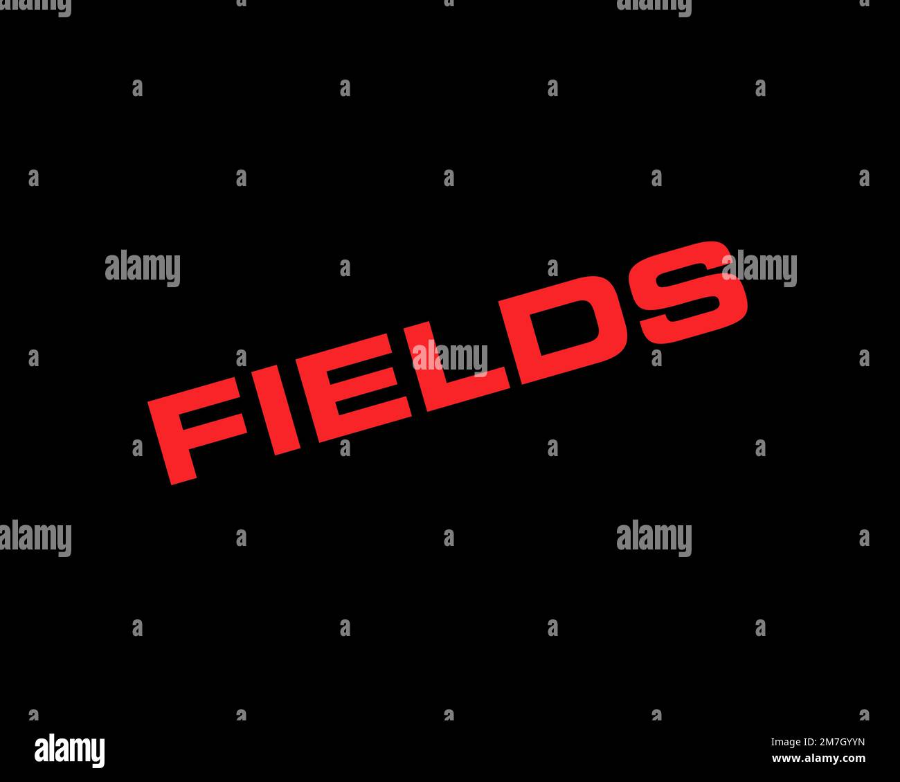 Fields department store, rotated logo, black background Stock Photo - Alamy