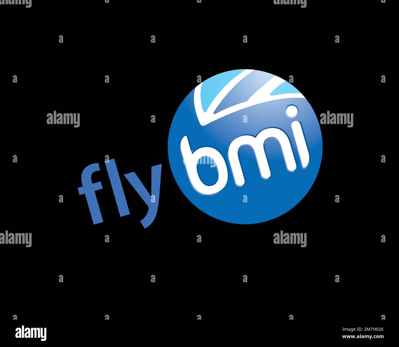 Flybmi, rotated logo, black background Stock Photo - Alamy