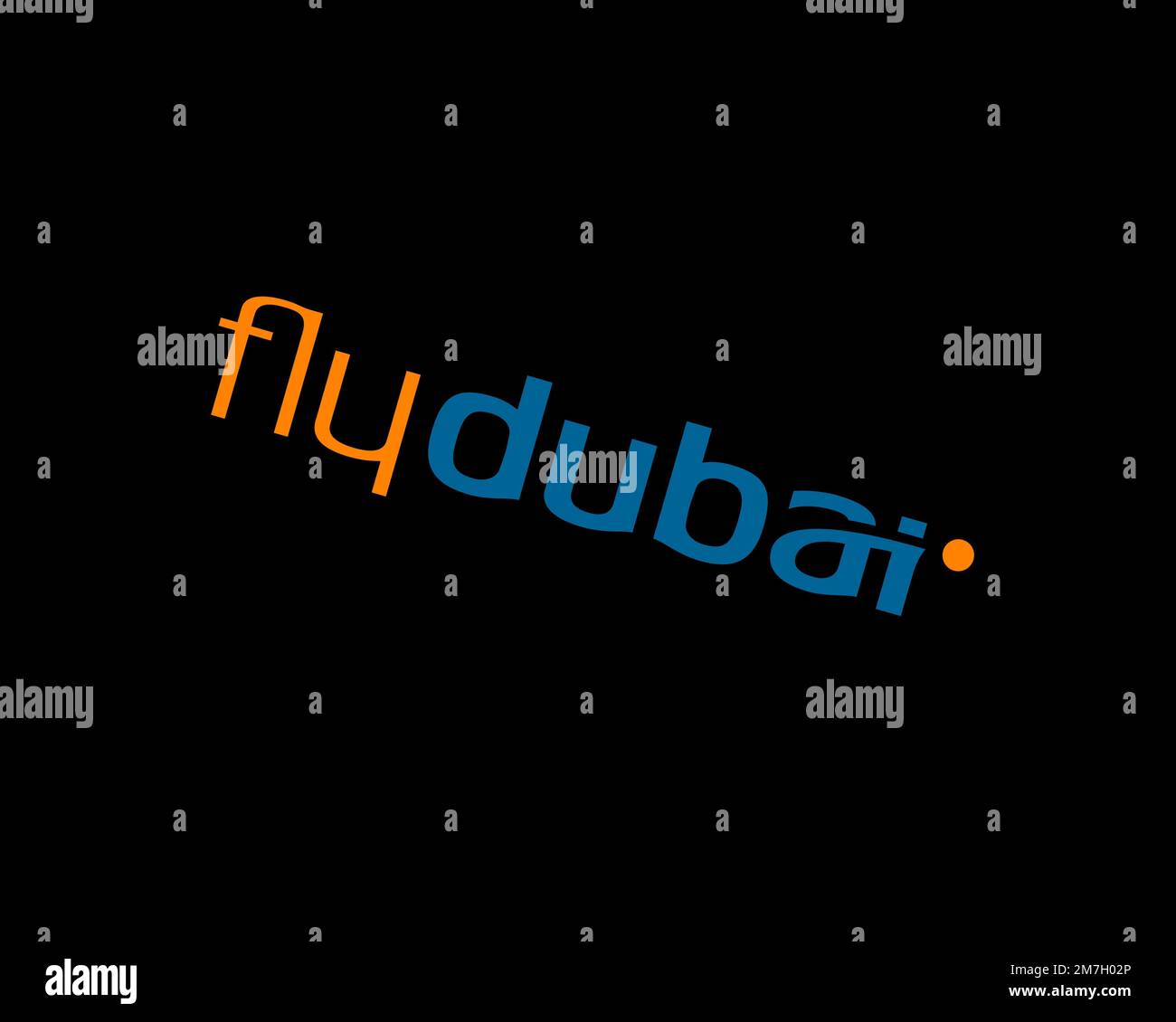 Flydubai, rotated logo, black background B Stock Photo - Alamy