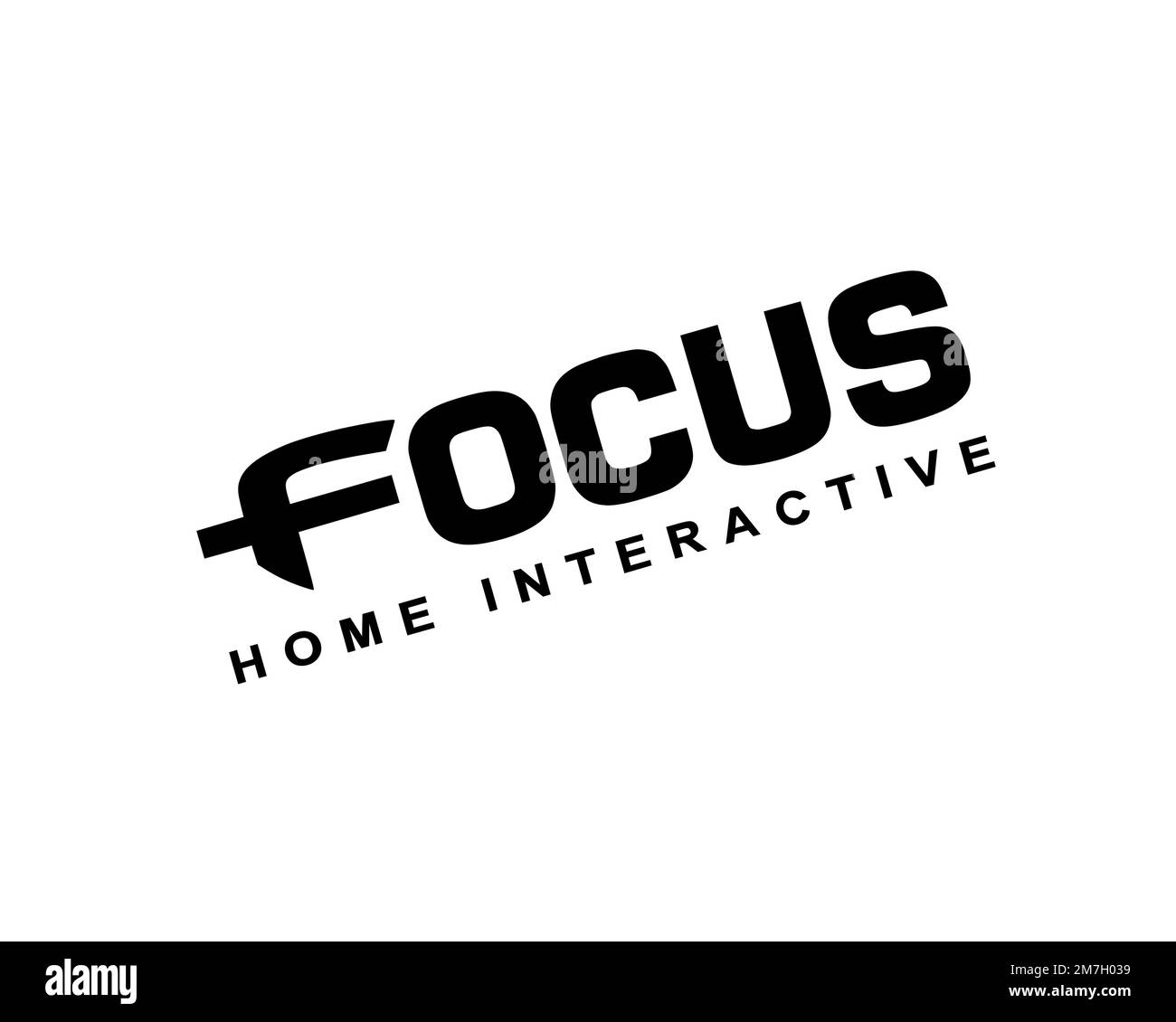 Focus Home Interactive, rotated logo, white background Stock Photo - Alamy