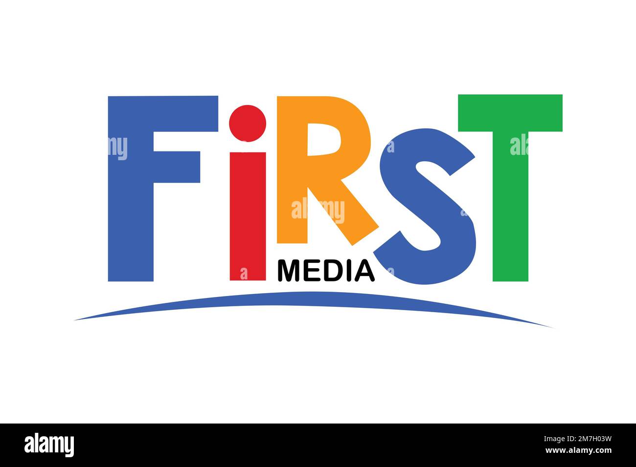 First Media Indonesian TV channel, Logo, White background Stock Photo ...