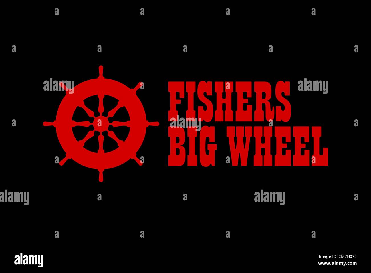Fishers Big Wheel, Logo, Black Background Stock Photo - Alamy