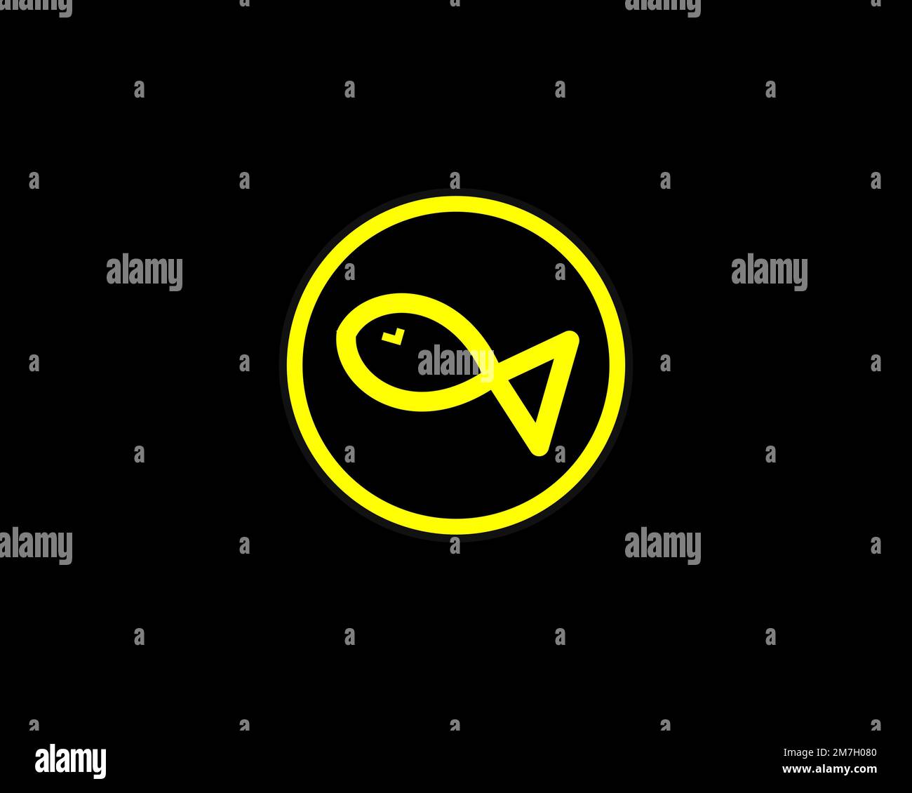 Fish Fillets NG, rotated logo, black background B Stock Photo - Alamy