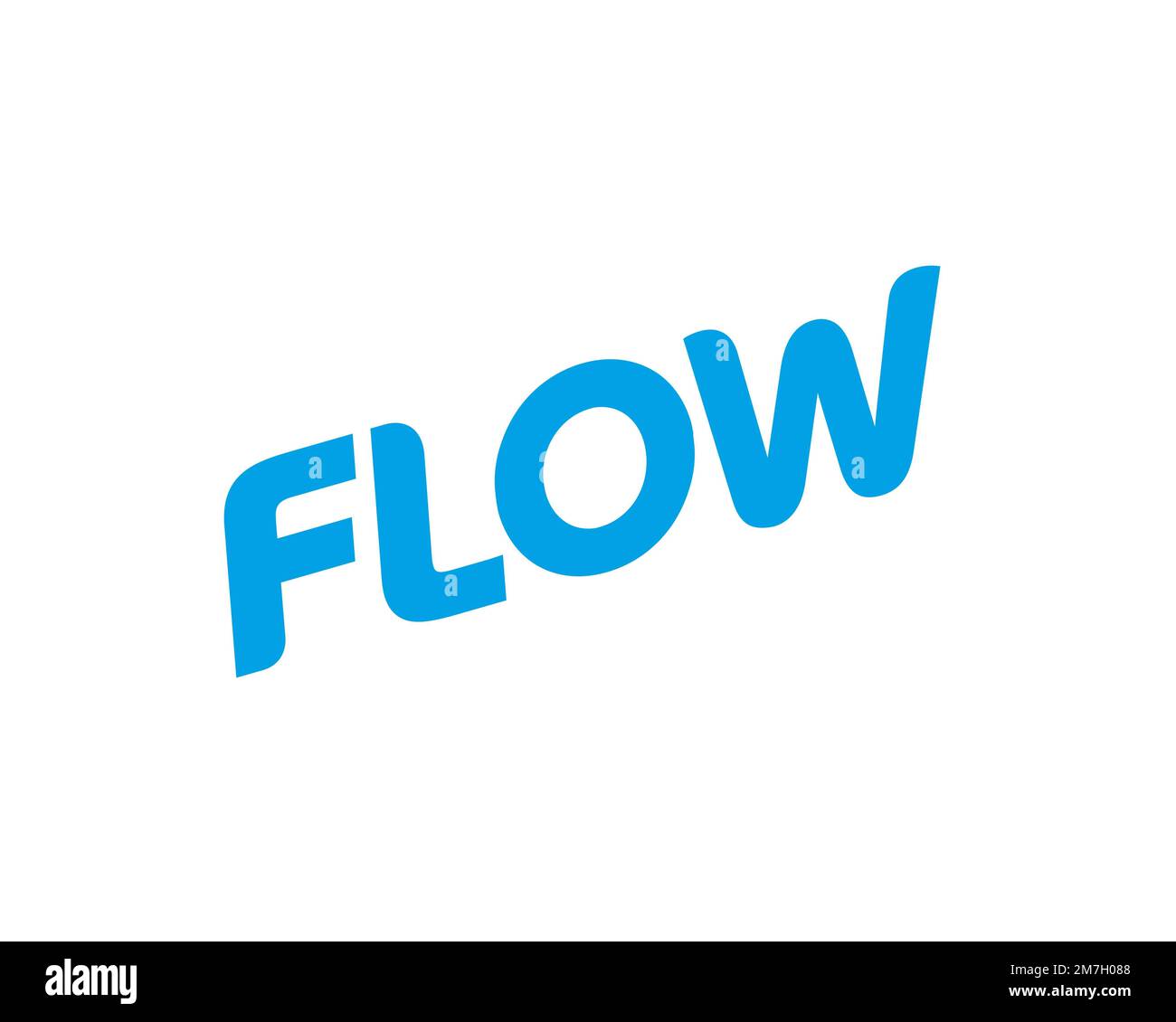Flow brand, rotated logo, white background Stock Photo - Alamy