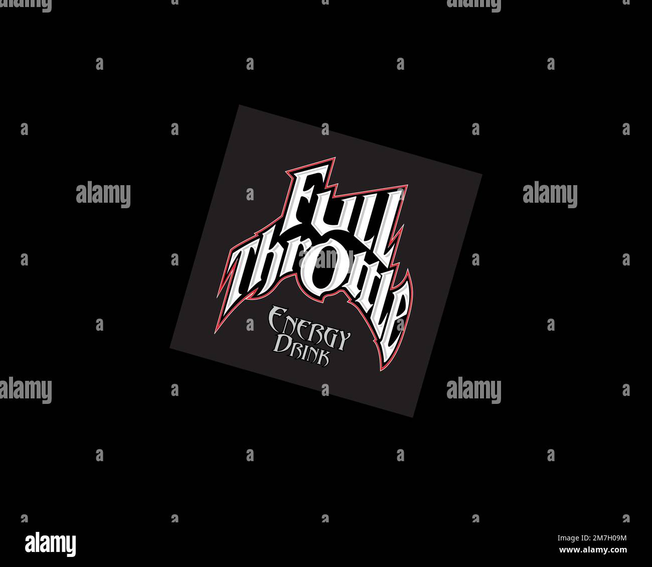 Full Throttle drink, rotated logo, black background B Stock Photo - Alamy