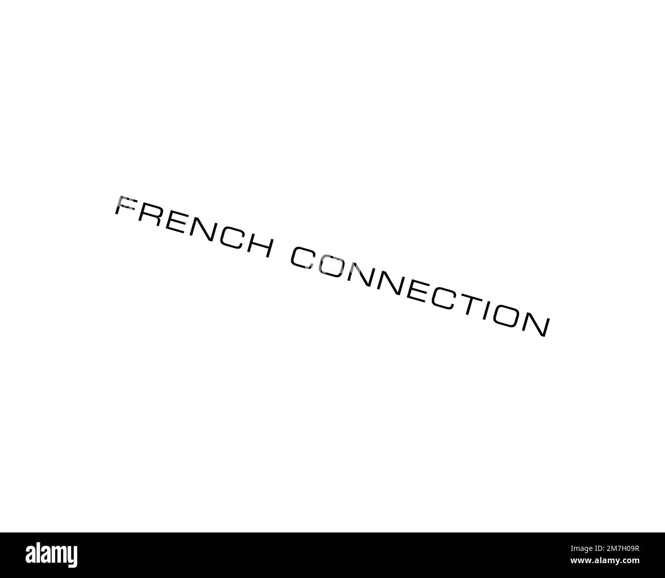 French Connection clothing, rotated logo, white background B Stock ...