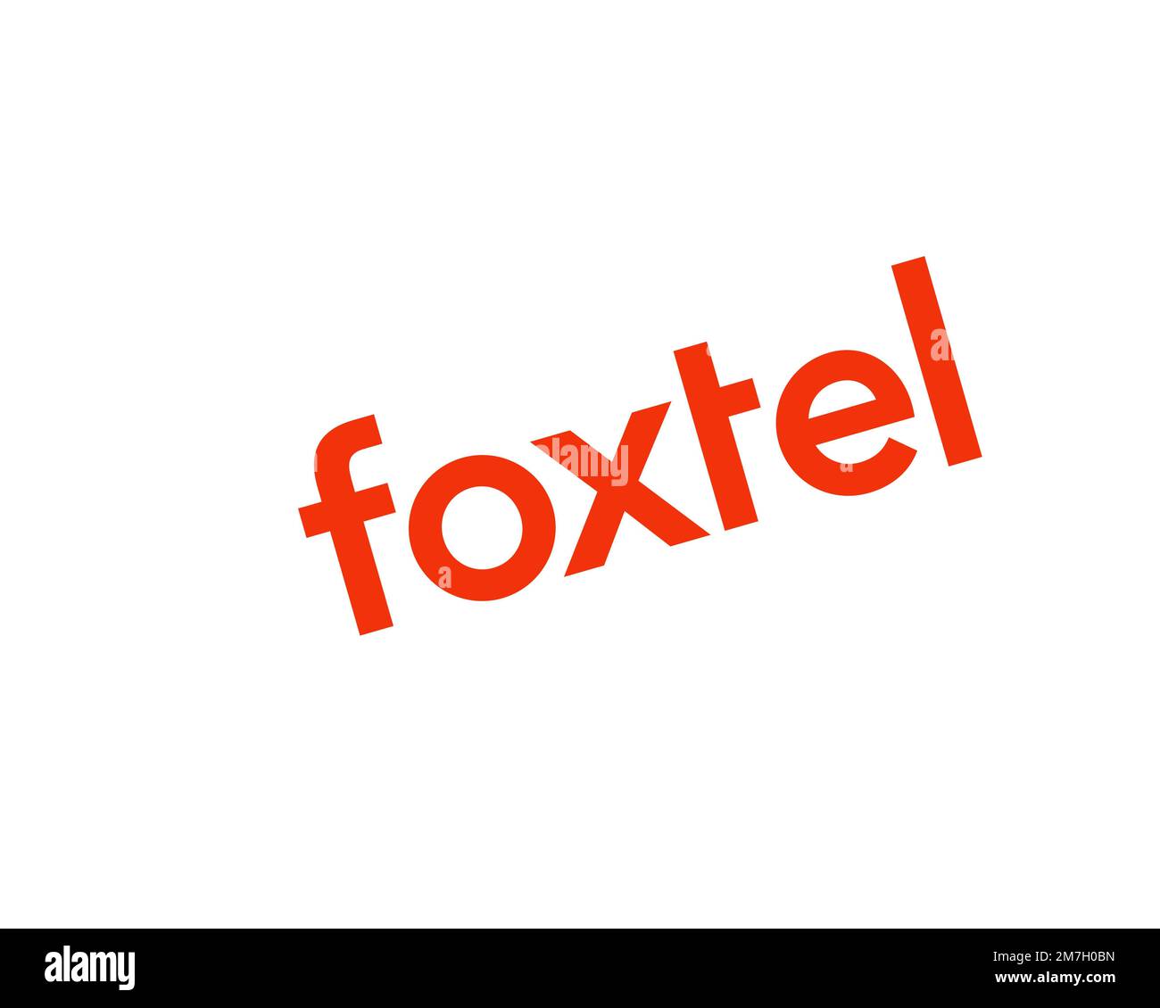 Foxtel, rotated logo, white background Stock Photo - Alamy