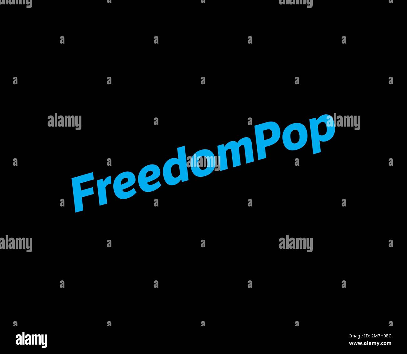 FreedomPop, rotated logo, black background Stock Photo - Alamy