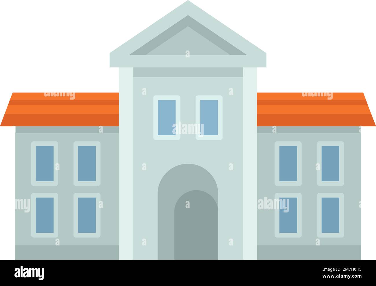 Science campus icon flat vector. College education. School building ...