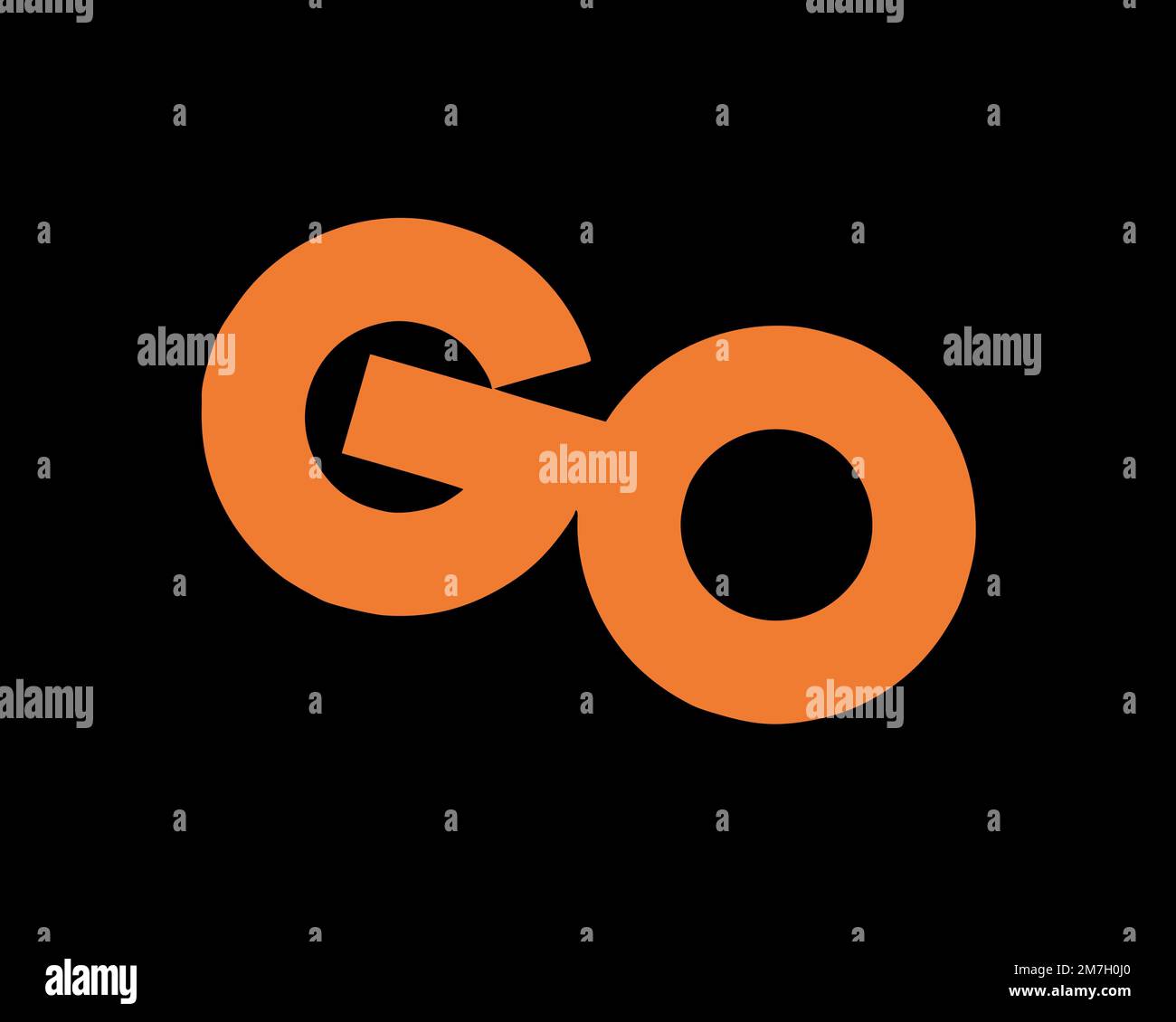 GO Malta, rotated logo, black background B Stock Photo - Alamy