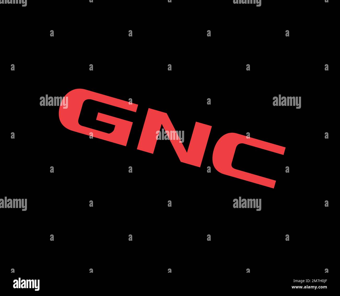 GNC store, rotated logo, black background B Stock Photo - Alamy