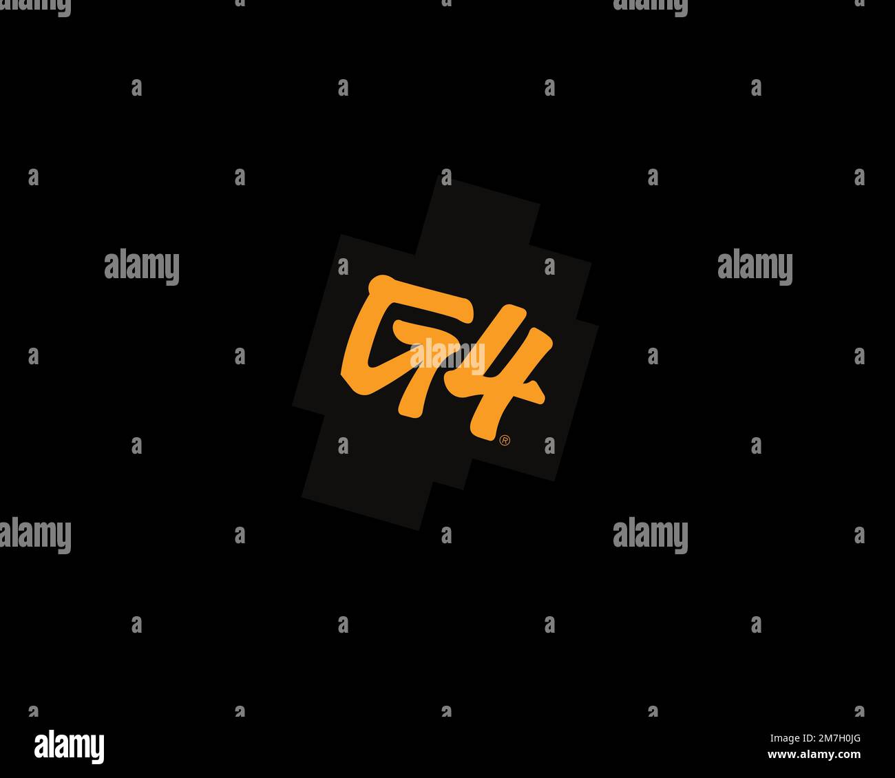 G4 American TV channel, rotated logo, black background B Stock Photo ...