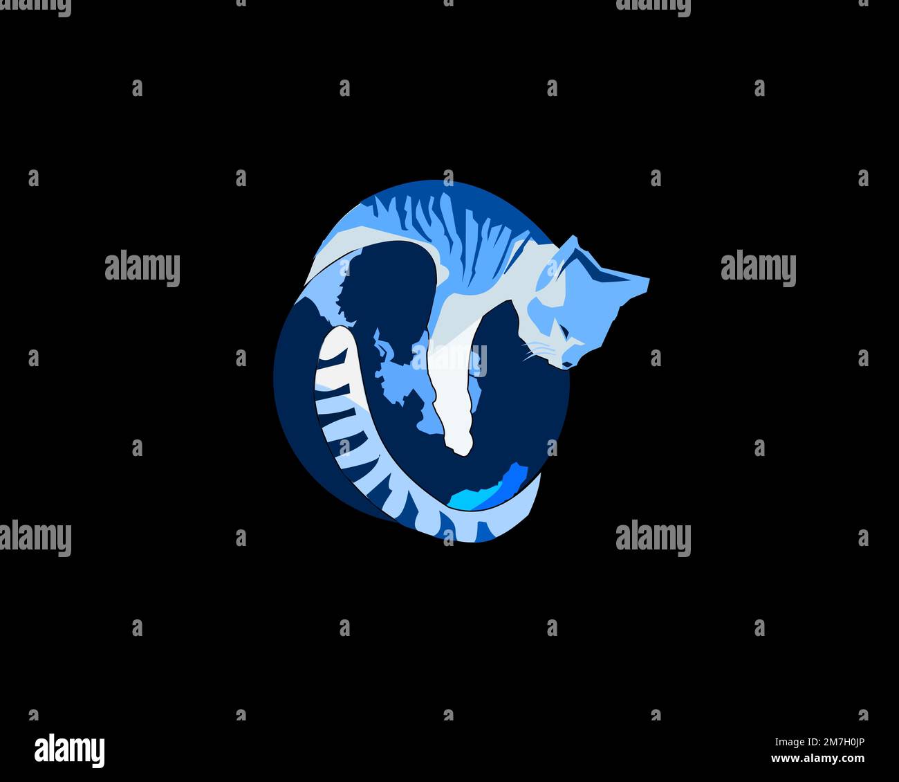 GNU IceCat, rotated logo, black background B Stock Photo - Alamy