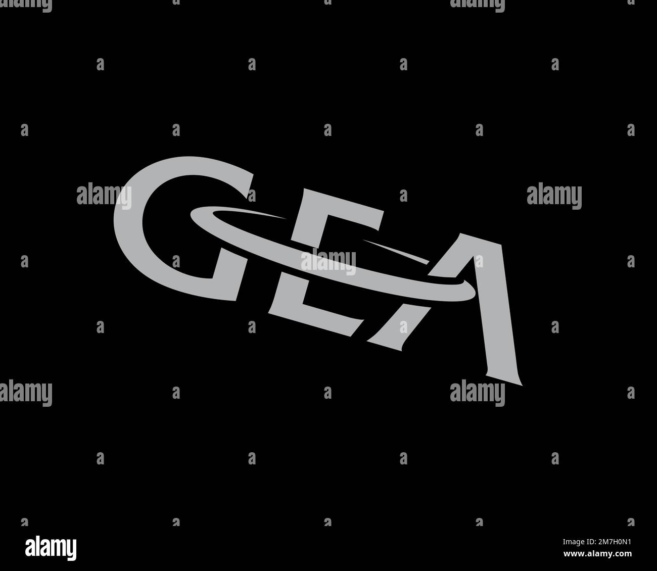 GEA Group, rotated logo, black background B Stock Photo - Alamy