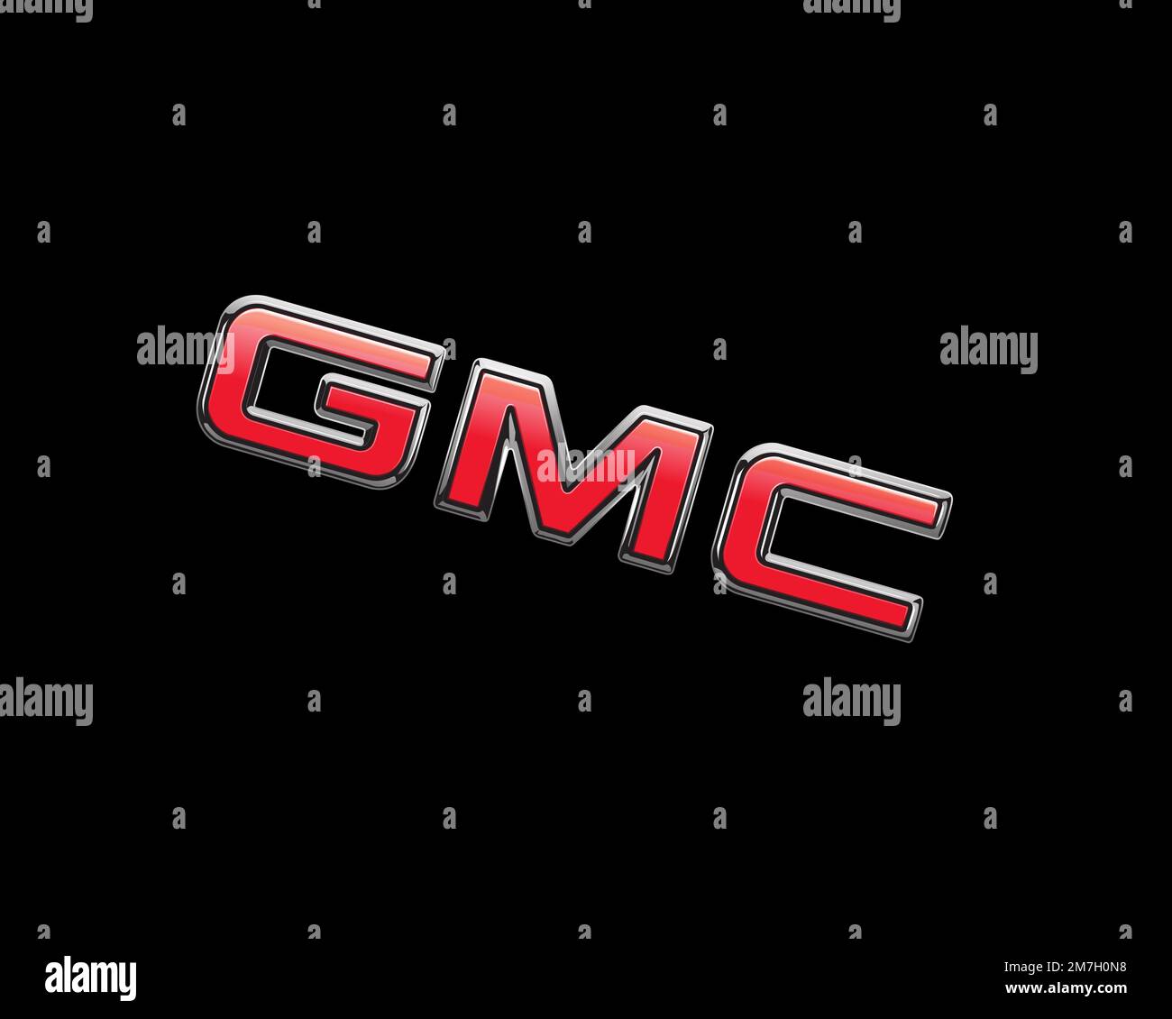 GMC automobile, rotated logo, black background B Stock Photo - Alamy