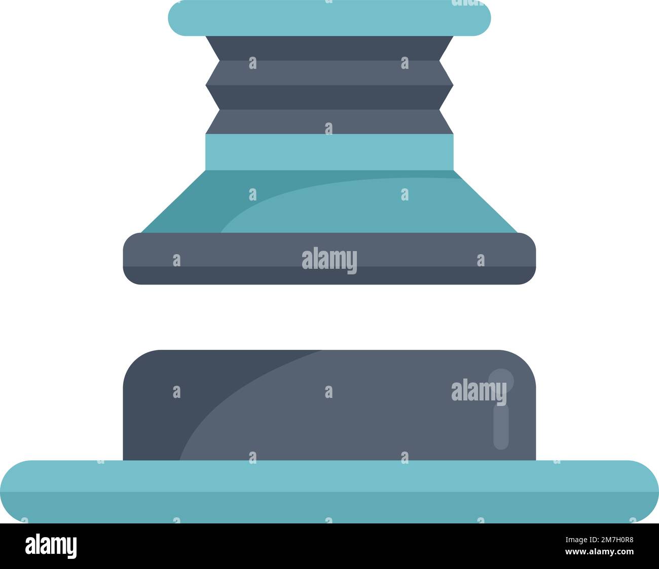 Belt process icon flat vector. Automatic equipment. Machine research ...