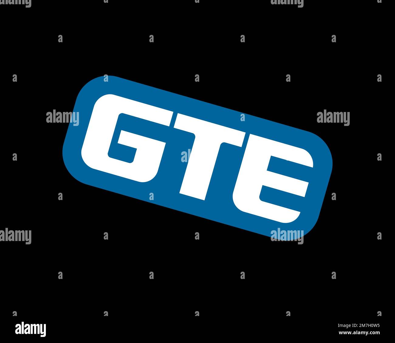 GTE, rotated logo, black background B Stock Photo - Alamy
