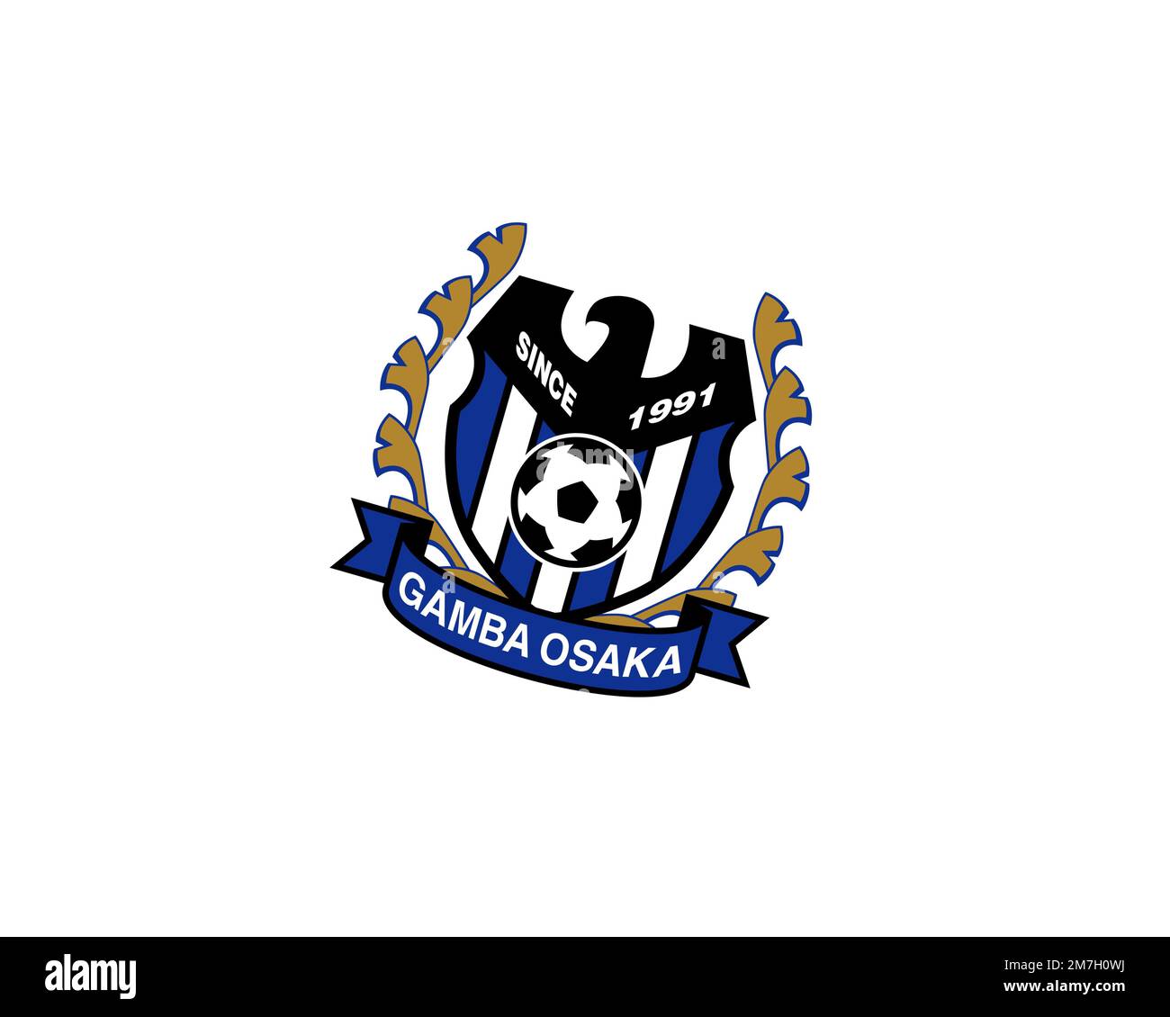 Gamba Osaka, rotated logo, white background B Stock Photo - Alamy