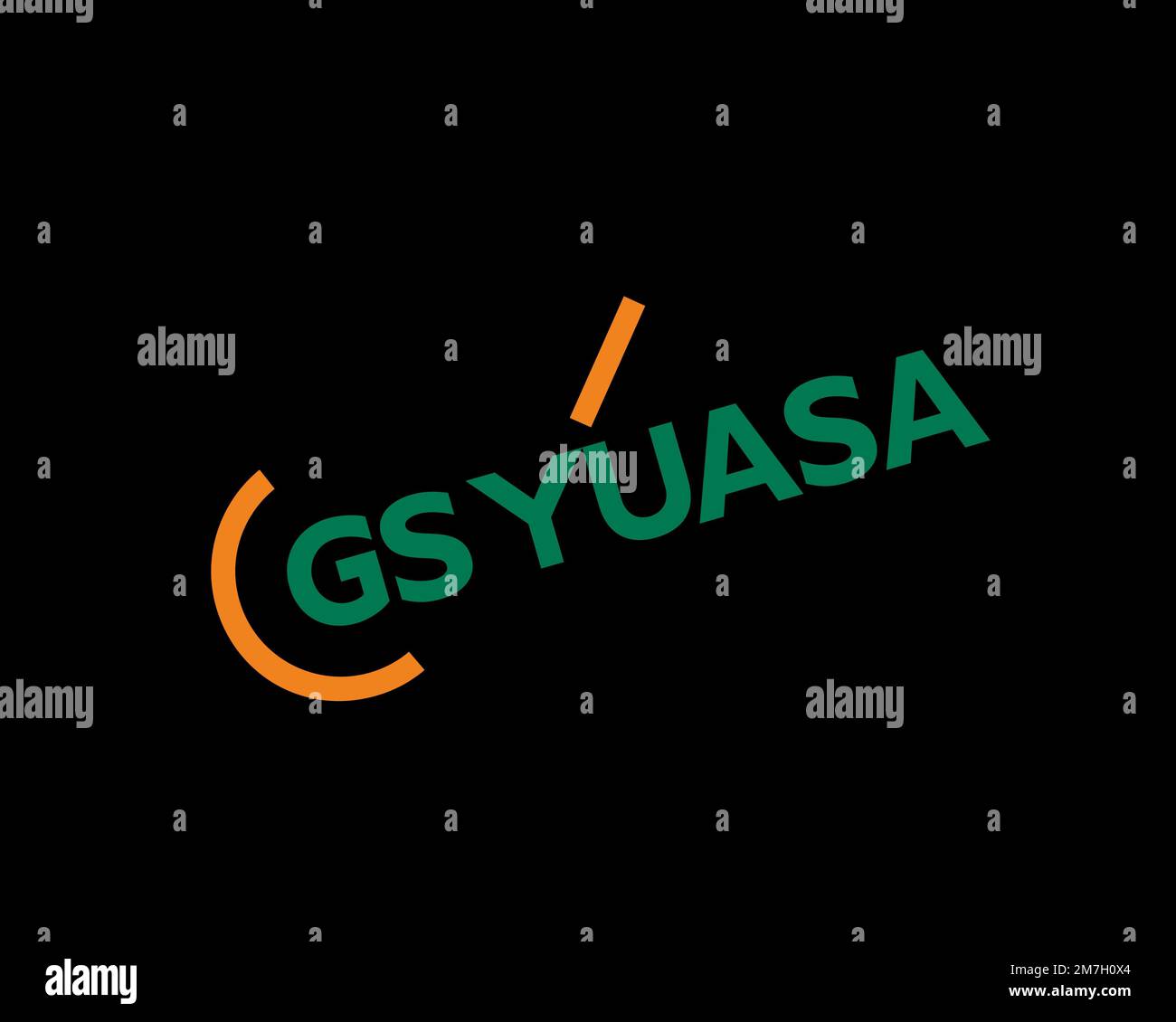 GS Yuasa, rotated logo, black background Stock Photo - Alamy