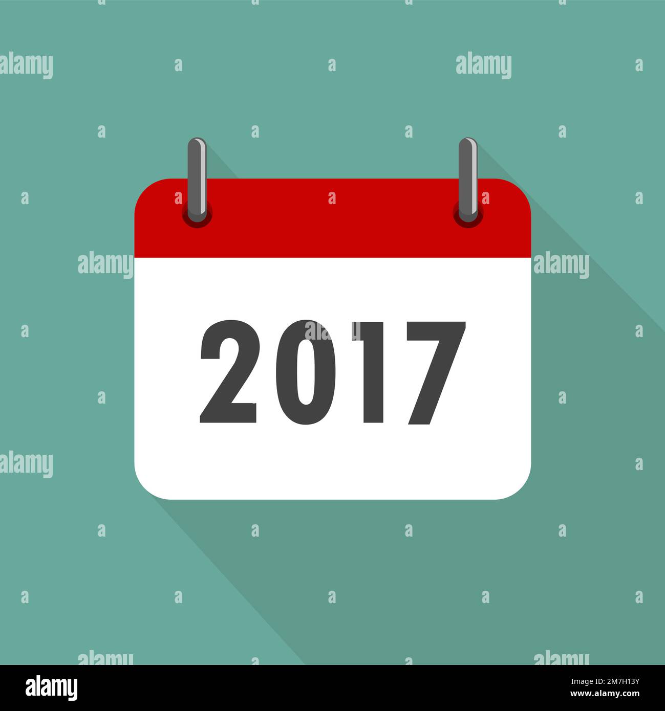Calendar icon 2017 in flat design. Vector illustration. Happy New Year ...
