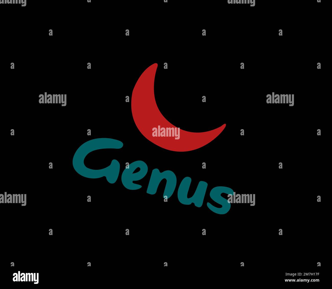 Genus plc, rotated logo, black background B Stock Photo - Alamy