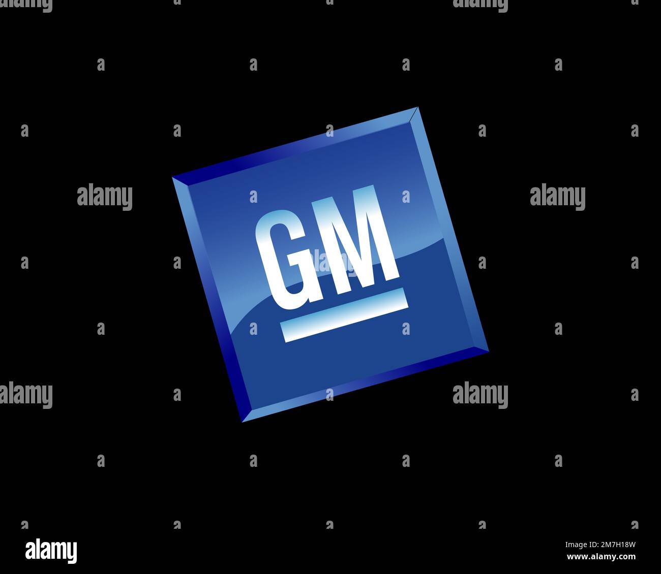 General Motors do Brasil, rotated logo, black background Stock Photo ...