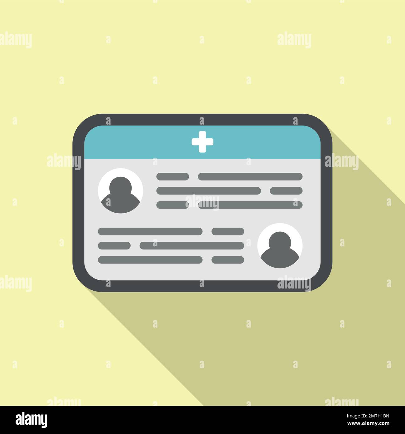 Electronic patient card icon flat vector. Doctor record. Tablet report ...