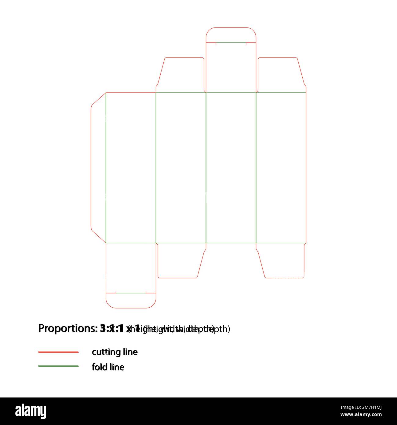 Die-cutting of packaging with cut and fold lines. Vector Stock Vector ...