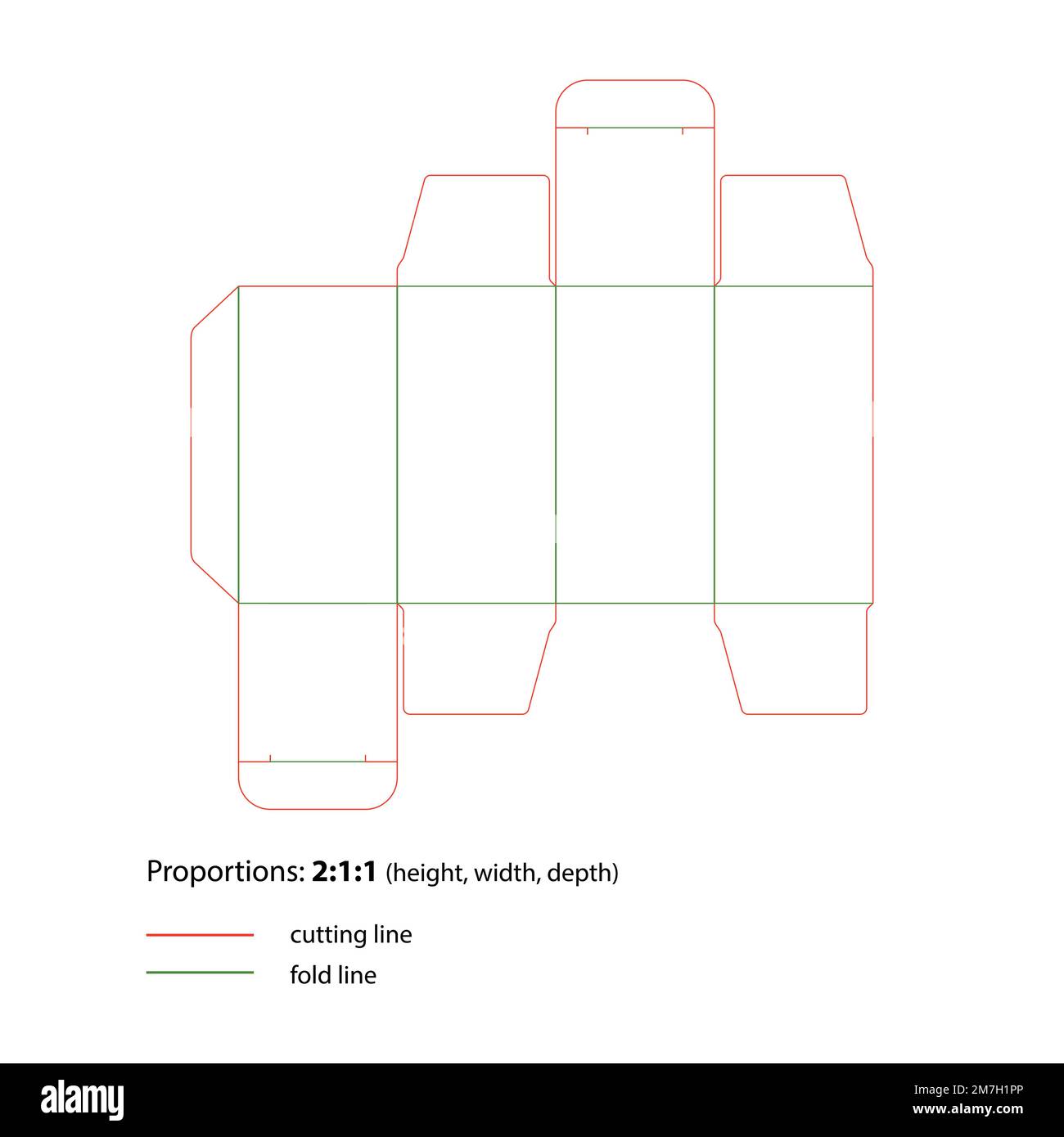 Die-cutting of packaging with cut and fold lines. Vector Stock Vector ...