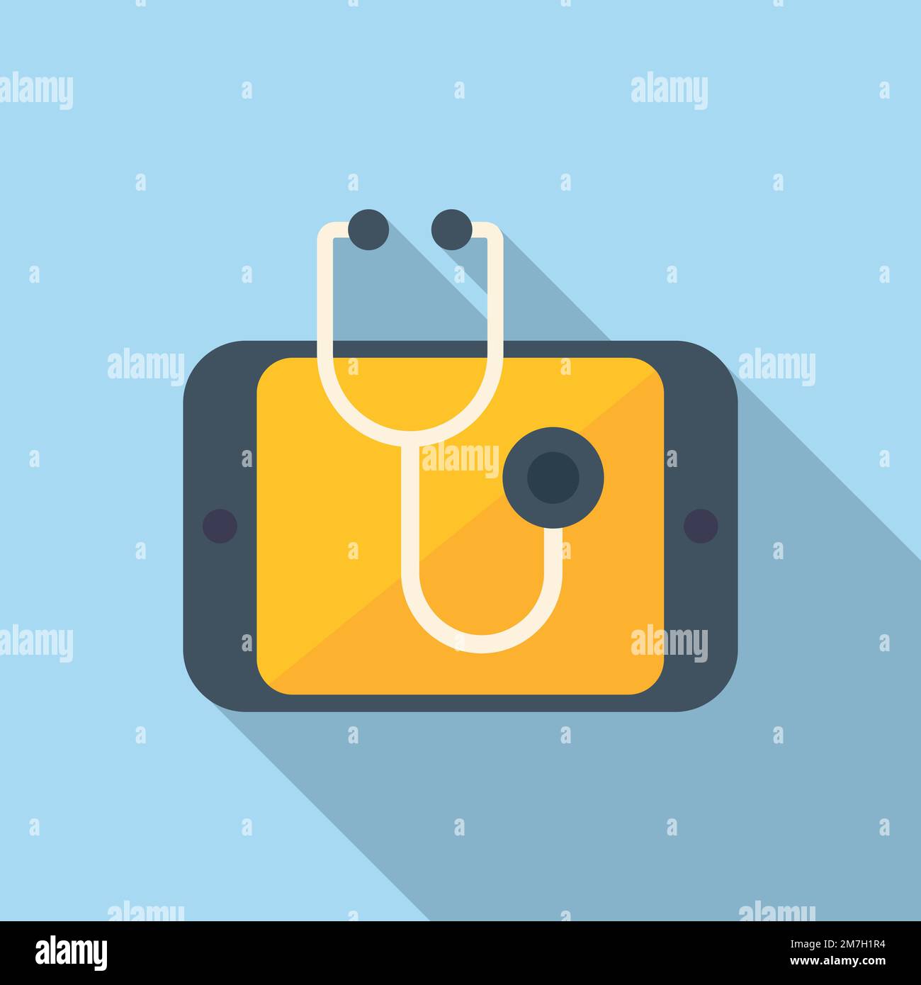 Medical stethoscope icon flat vector. Doctor report. Online medic Stock ...