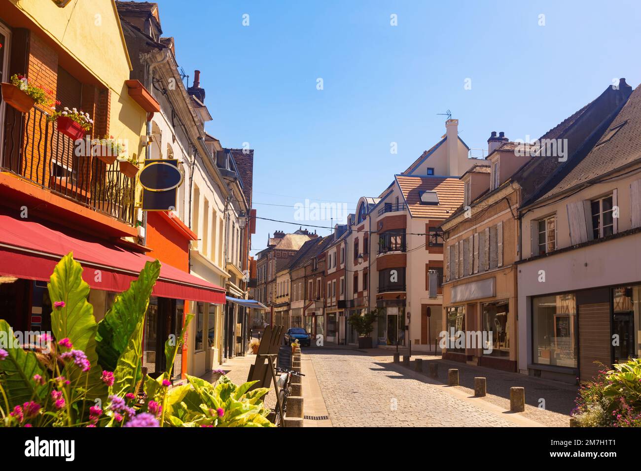 Sens old town streets with medieval houses Stock Photo - Alamy
