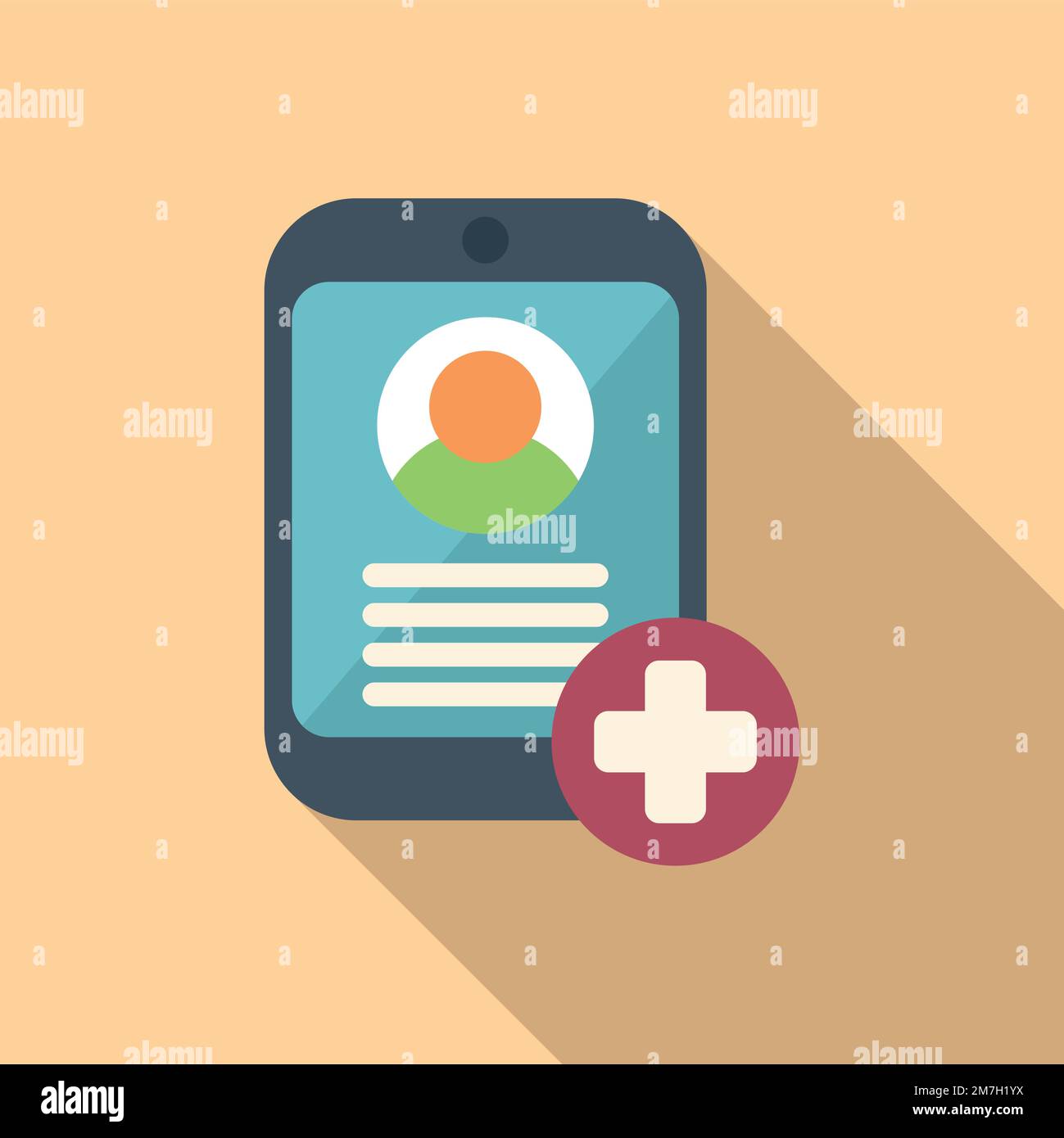 Medical card icon flat vector. Patient report. Electronic health Stock ...