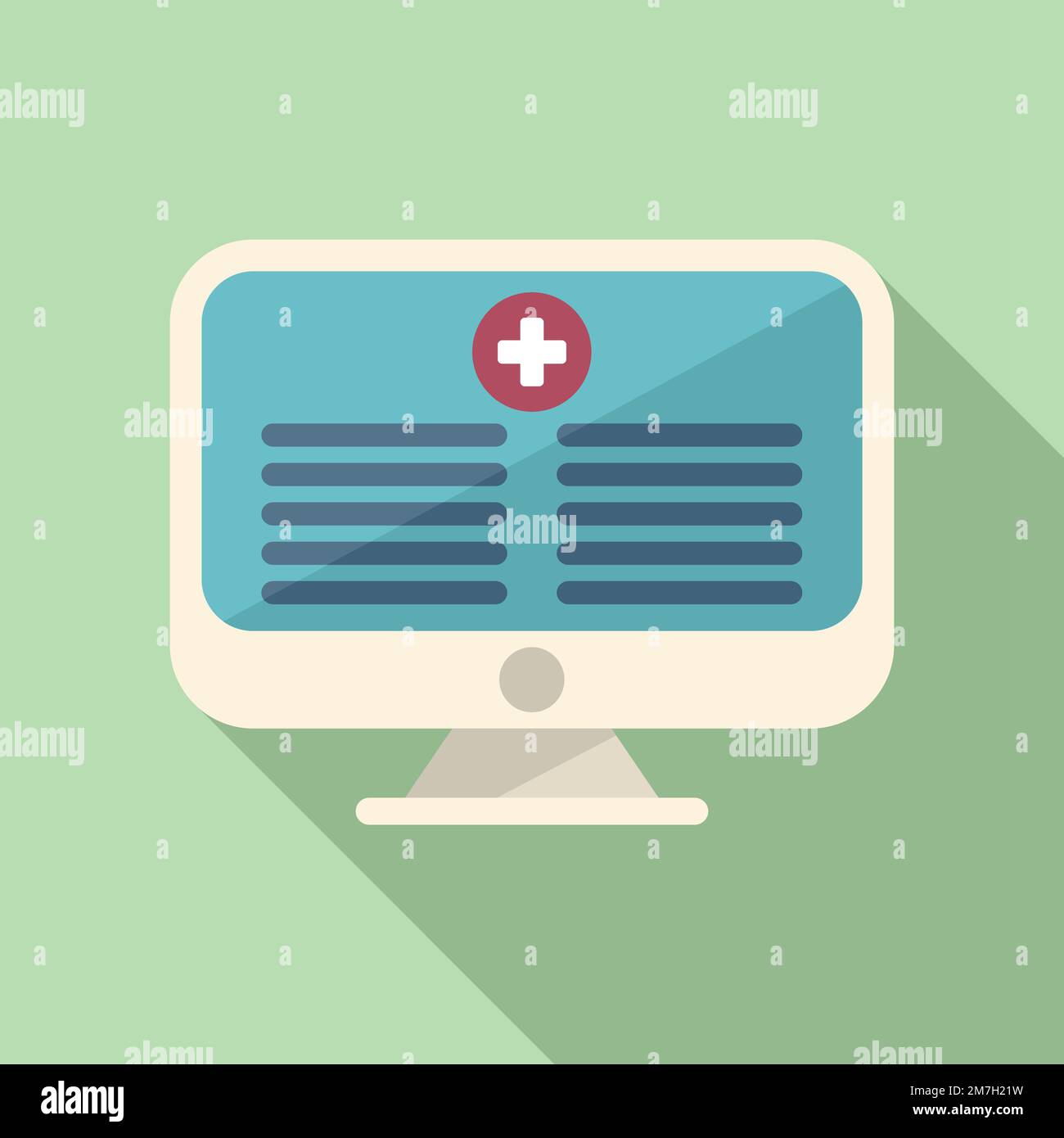 Medical card digital icon flat vector. Patient card. Profile file Stock ...
