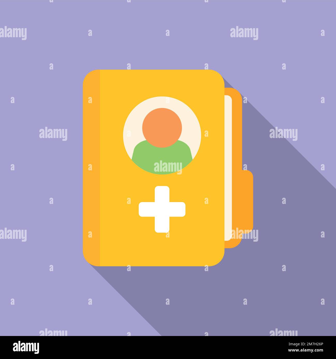 Patient medical folder icon flat vector. Record chart. Digital online ...