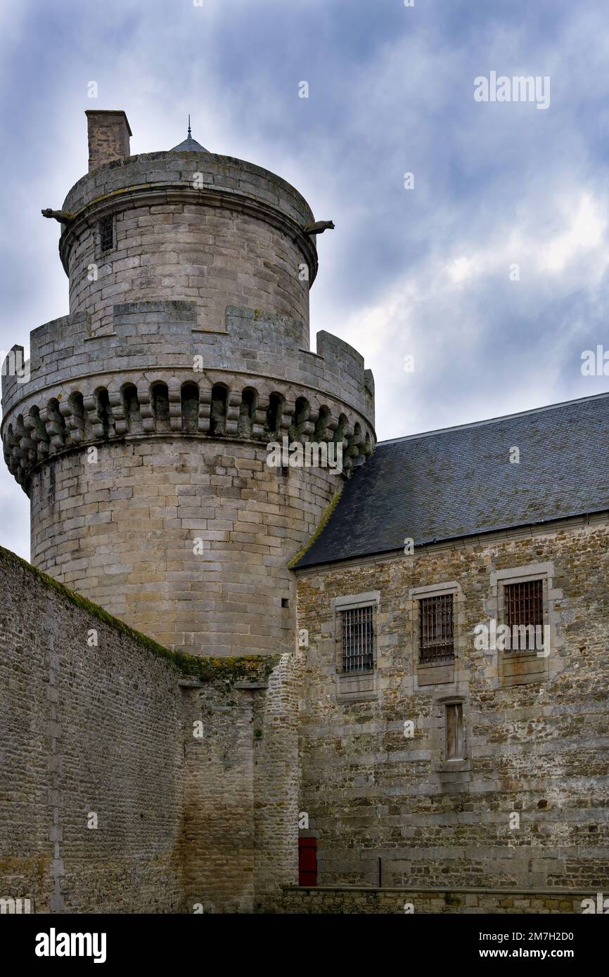 Detail of the medieval castle of the Dukes of Alençon, Normandy, France ...