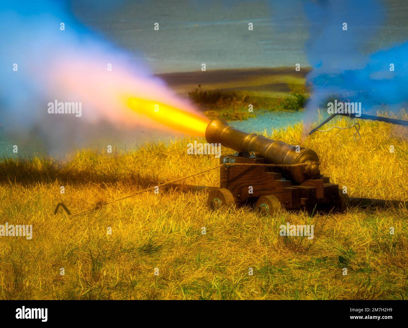 Brass Canon Firing Stock Photo - Alamy