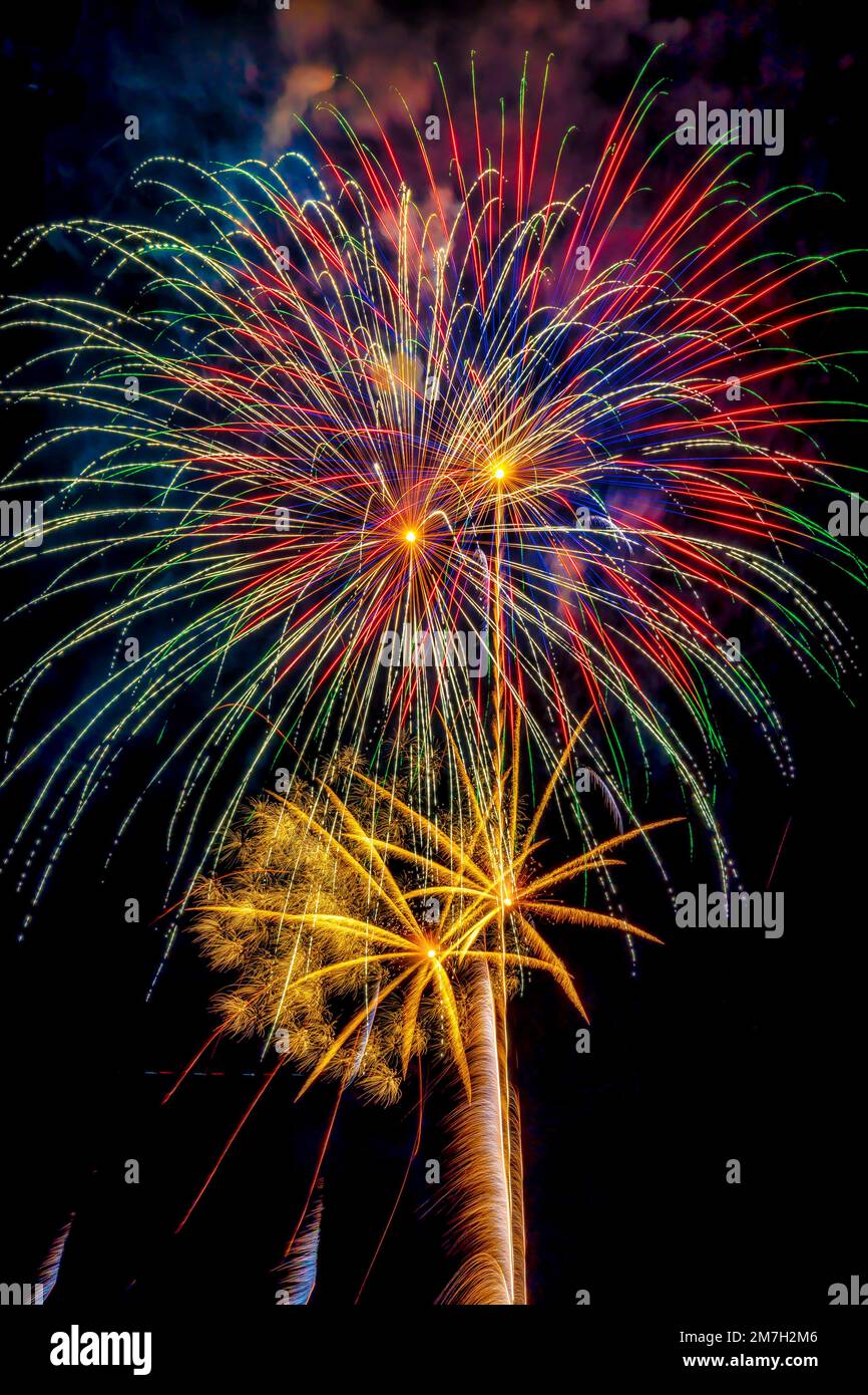 Sparkling Bright Fireworks Stock Photo - Alamy
