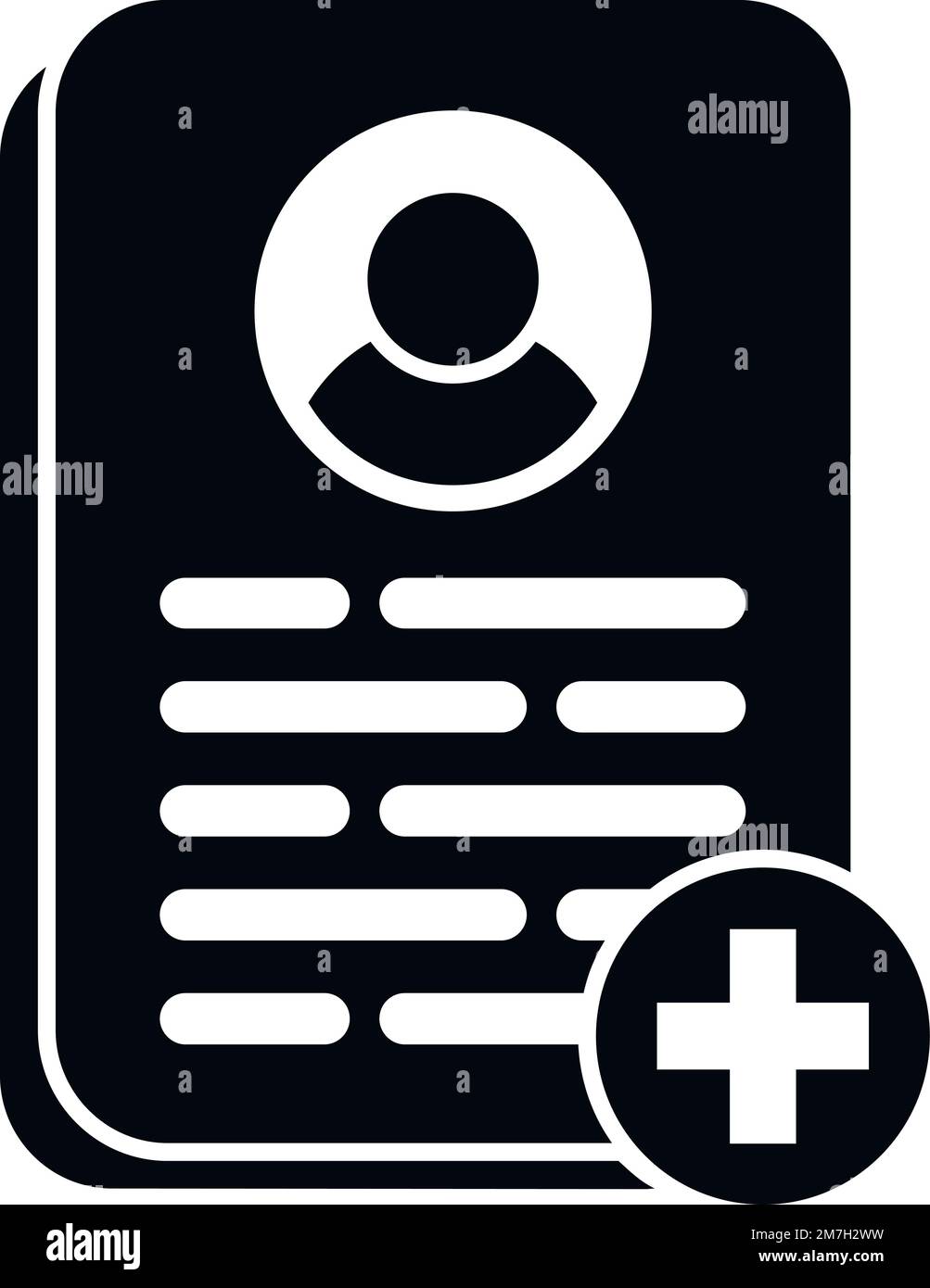 Patient medical card icon simple vector. Doctor record. Report profile ...