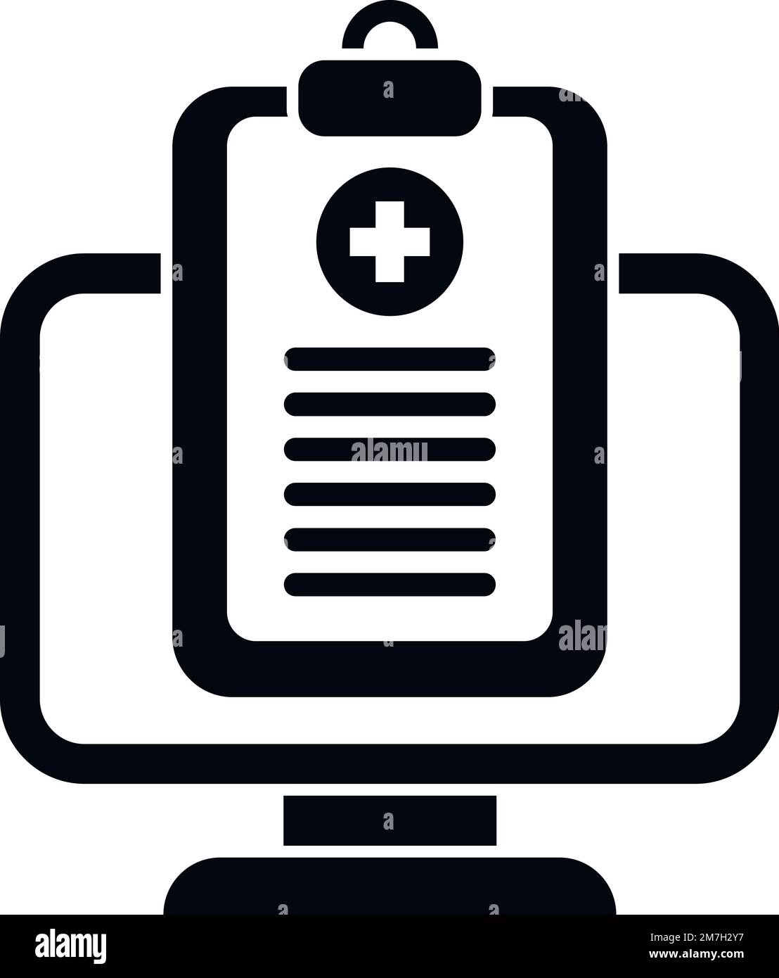 Medical card report icon simple vector. Computer electronic. Health ...