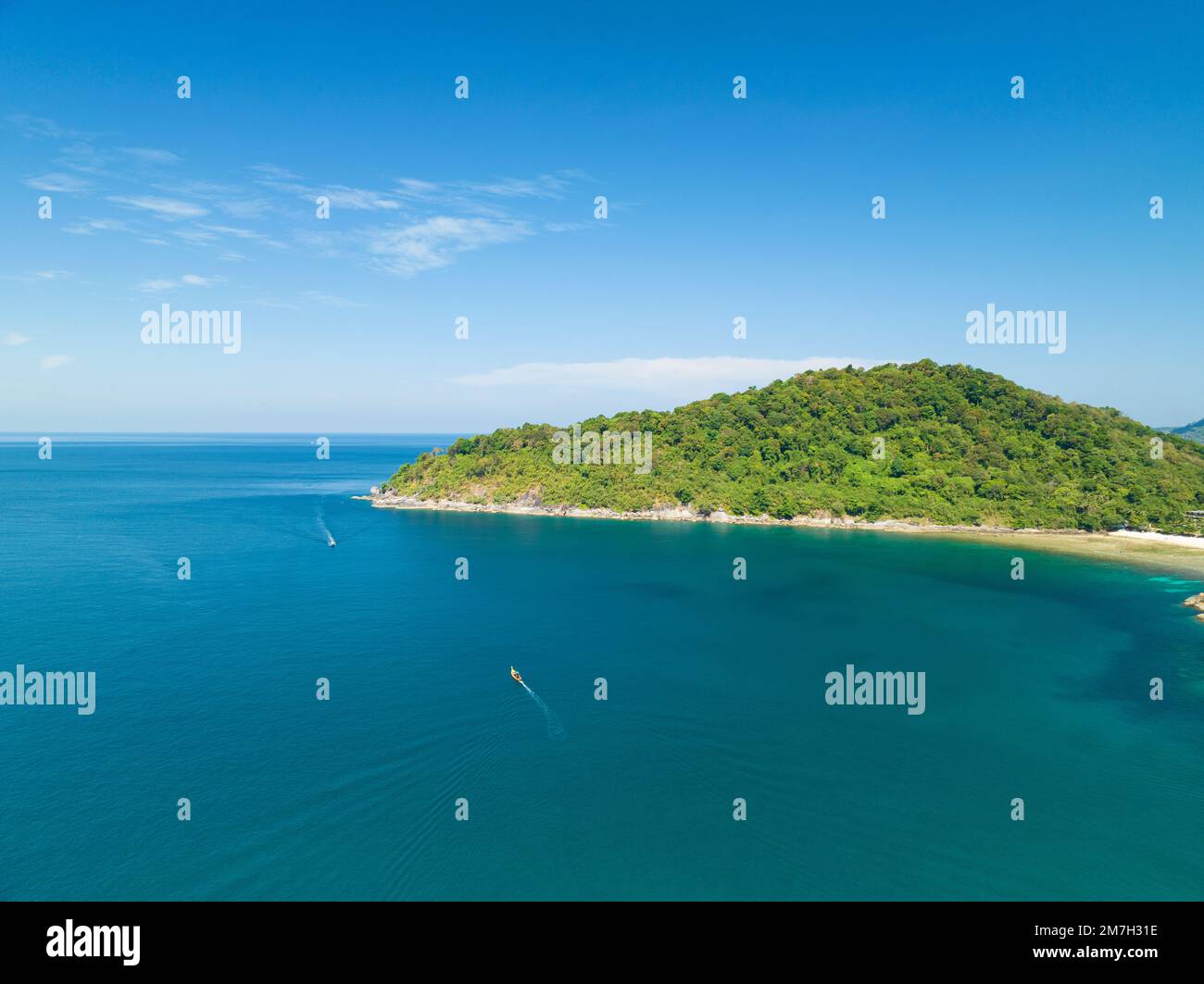 Sea surface ocean background, Beautiful island in the sea nature ...