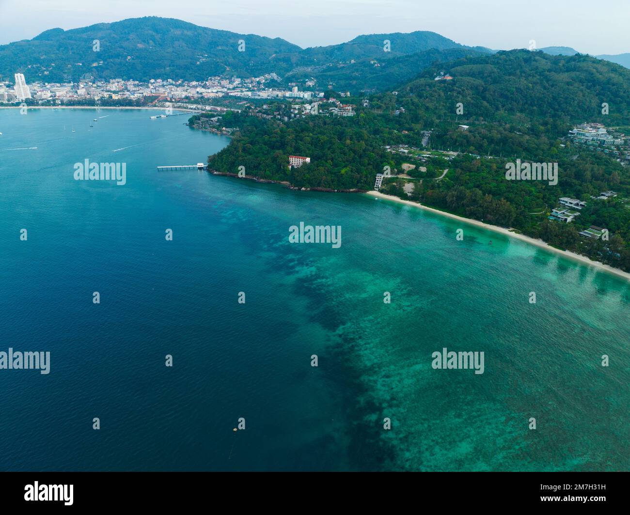 Sea surface ocean background, Beautiful island in the sea nature ...