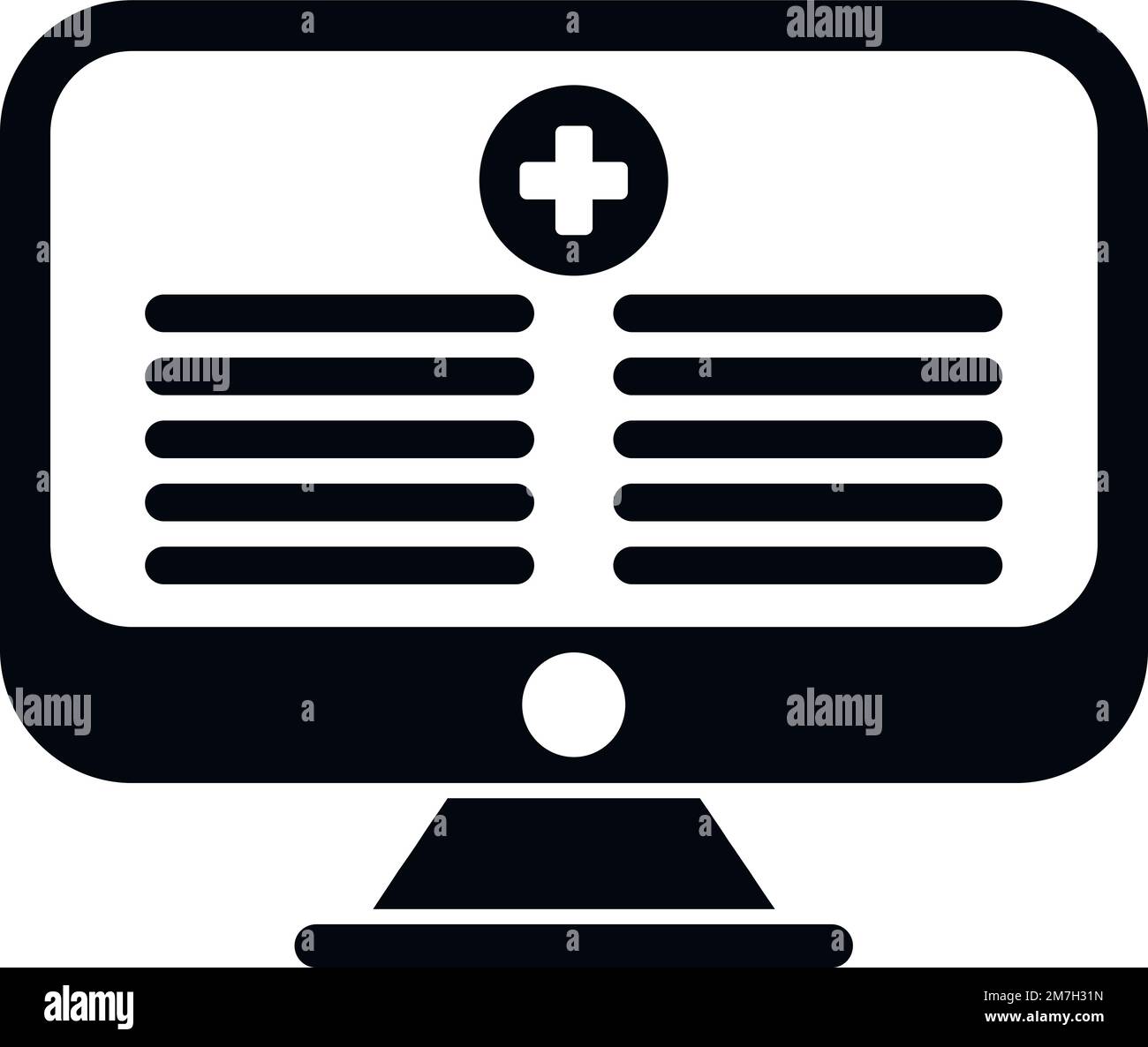 Medical card digital icon simple vector. Patient card. Profile file ...