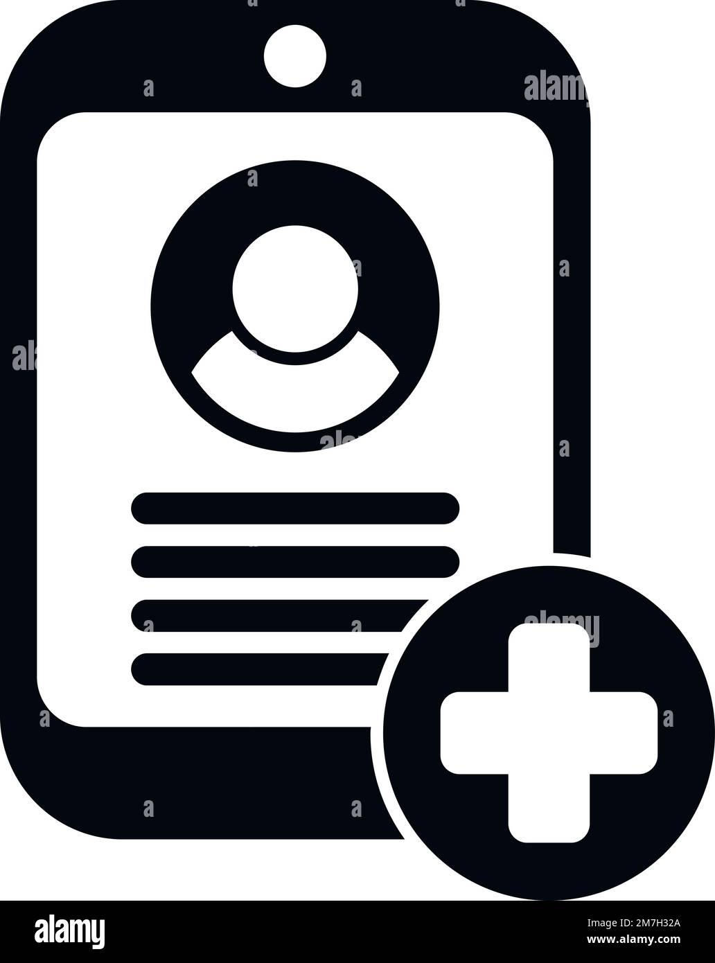 Medical card icon simple vector. Patient report. Electronic health ...